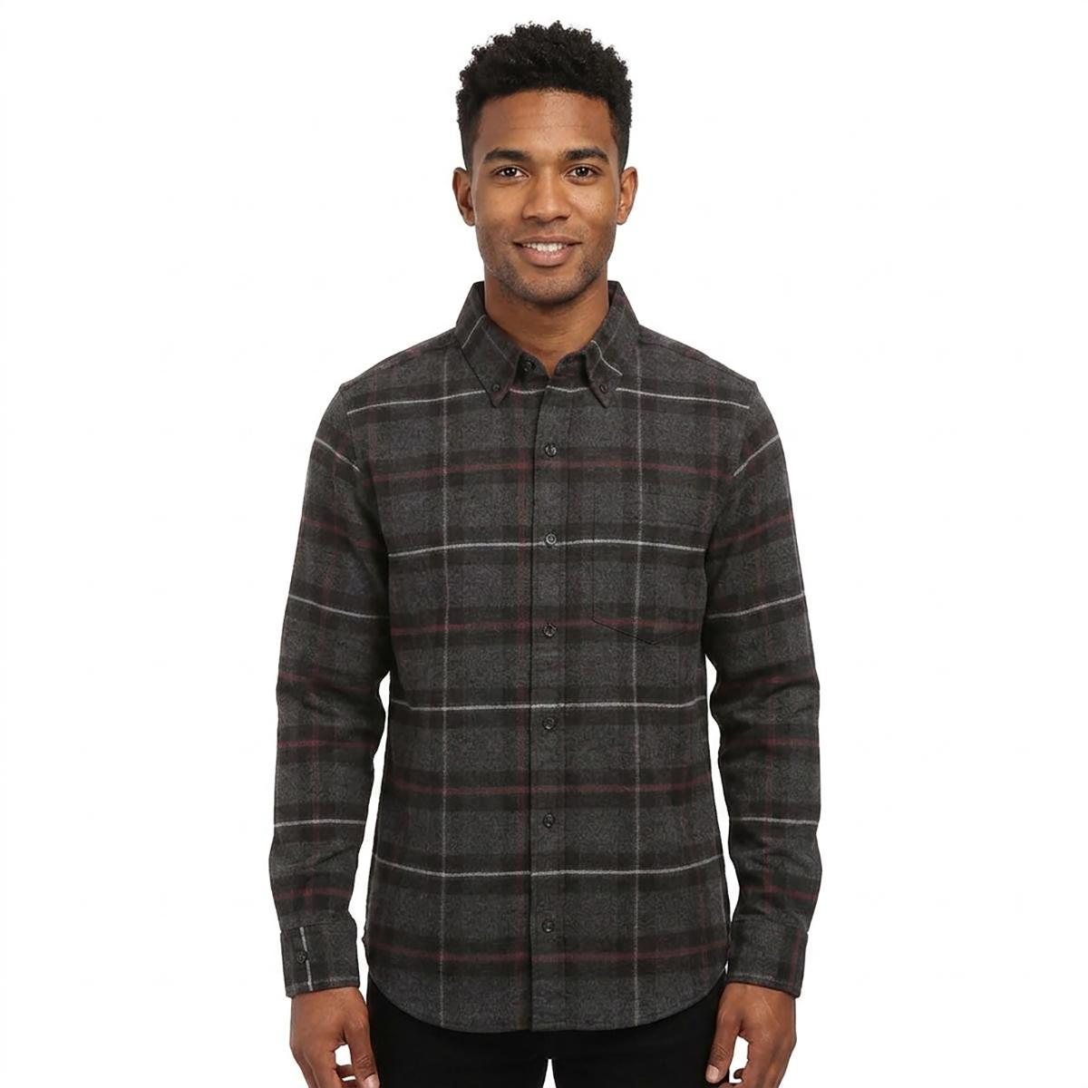 Click here for Mens Jackson Hole Flannel Shirt - Black/Burgundy prices