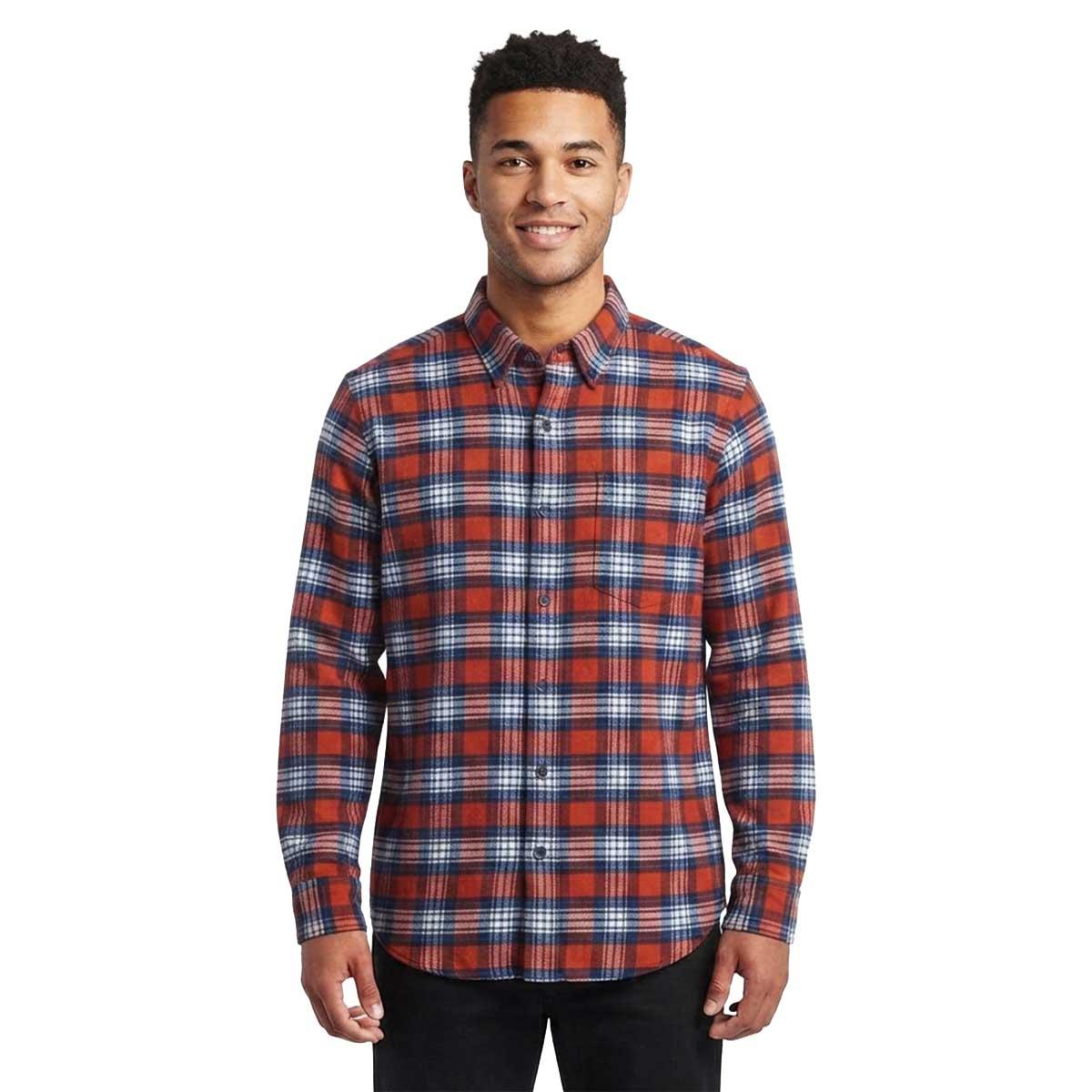 Click here for Mens Jackson Hole Flannel Shirt - Rust/Blue prices