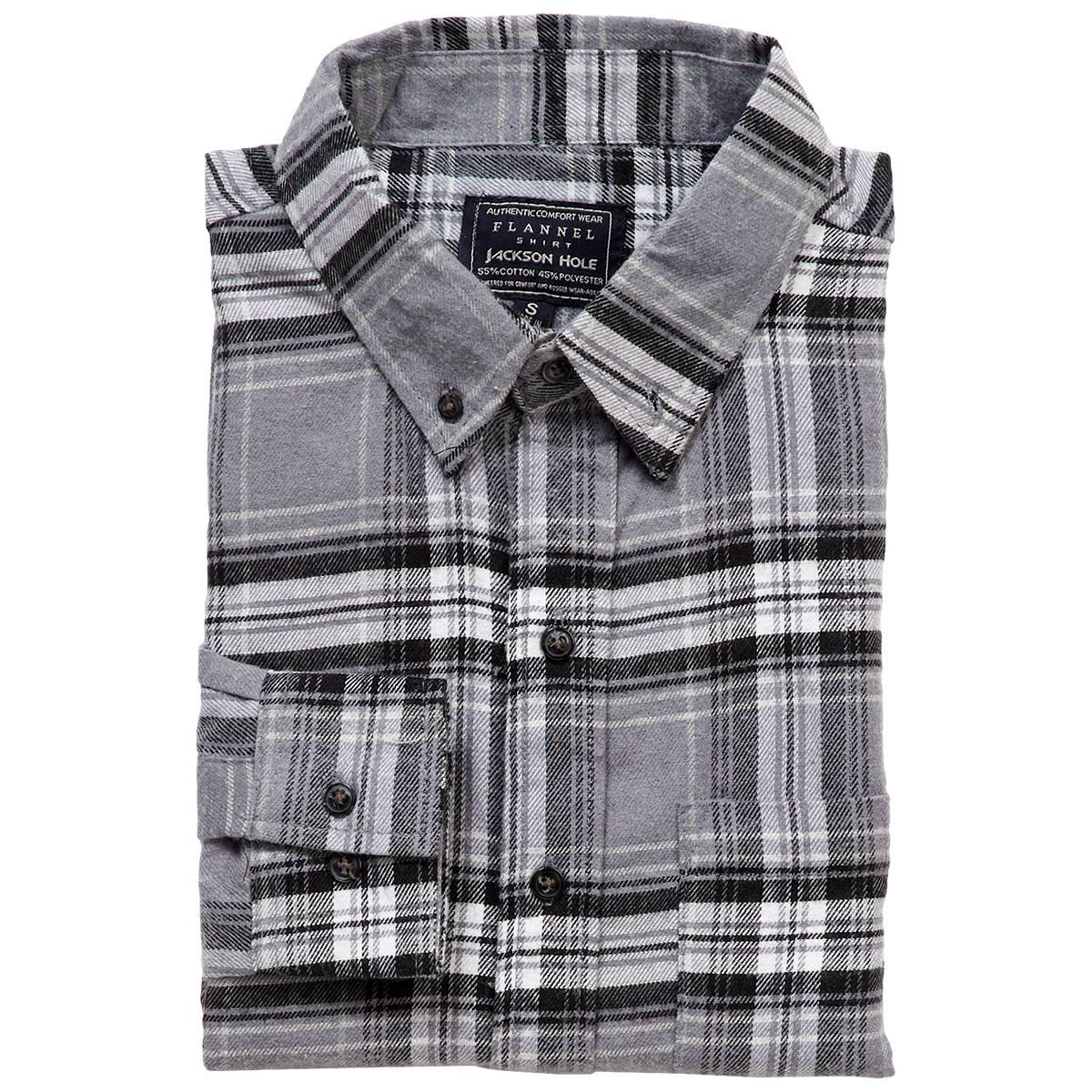 Click here for Mens Jackson Hole Long Sleeve Flannel Shirt - Stee... prices
