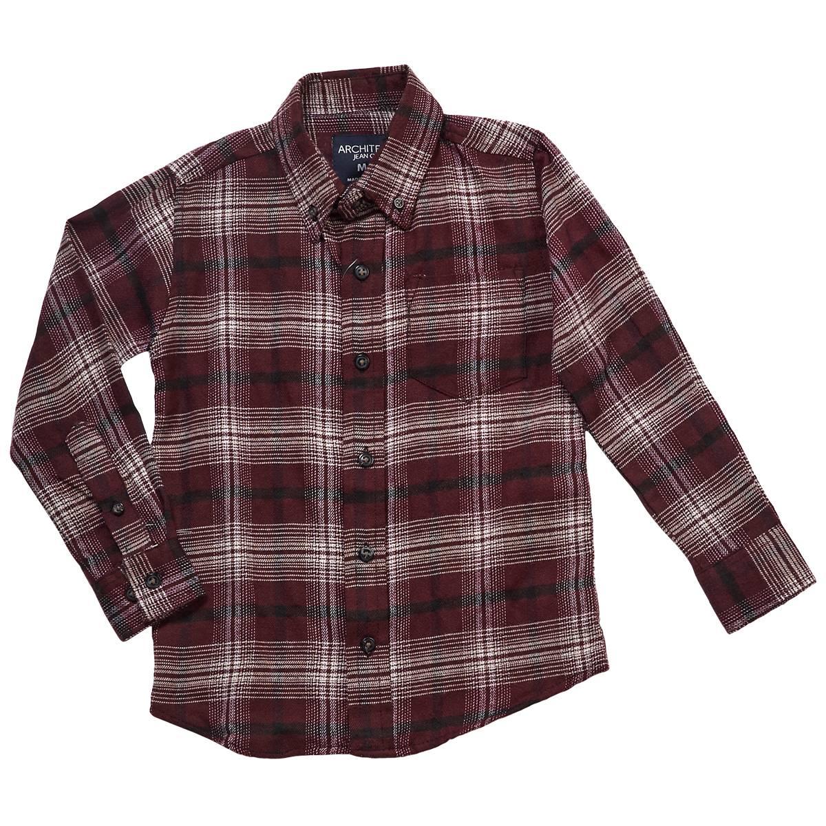 Click here for Boys (4-7) Architect(R) Flannel Shirt - Burgundy/W... prices