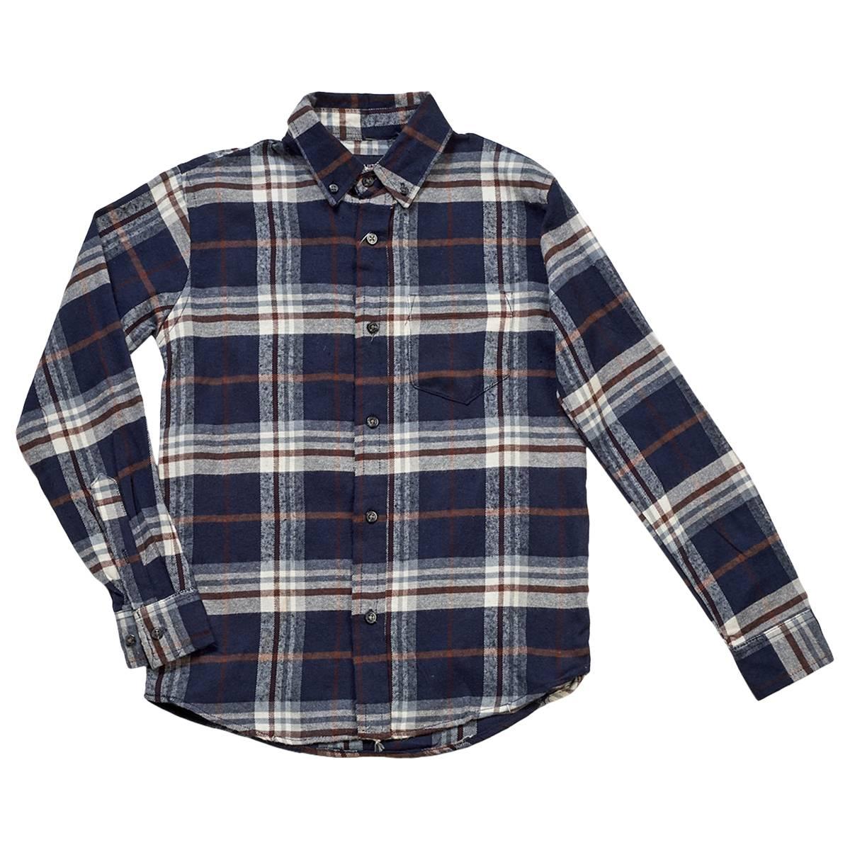 Click here for Boys (8-20) Architect(R) Flannel Shirt - Navy/Brow... prices