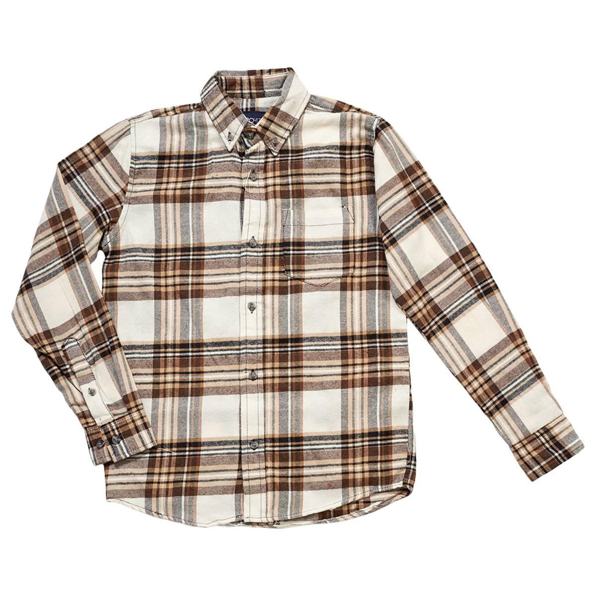 Click here for Boys (8-20) Architect(R) Flannel Shirt - Cream/Bro... prices