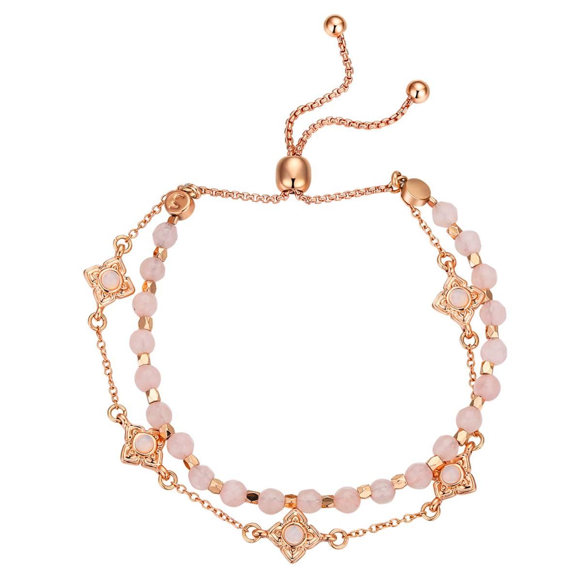 Click here for Shine Rose Quartz & Moonstone Flower Beaded Adjust... prices