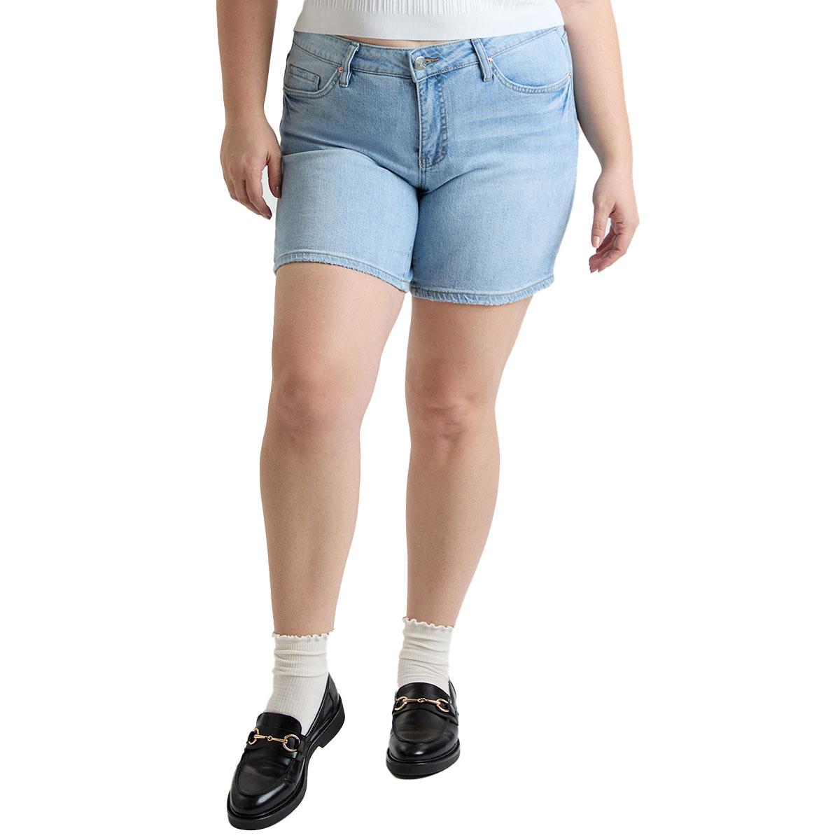 Click here for Plus Size Royalty Tummy Control High Rise Denim Sh... prices