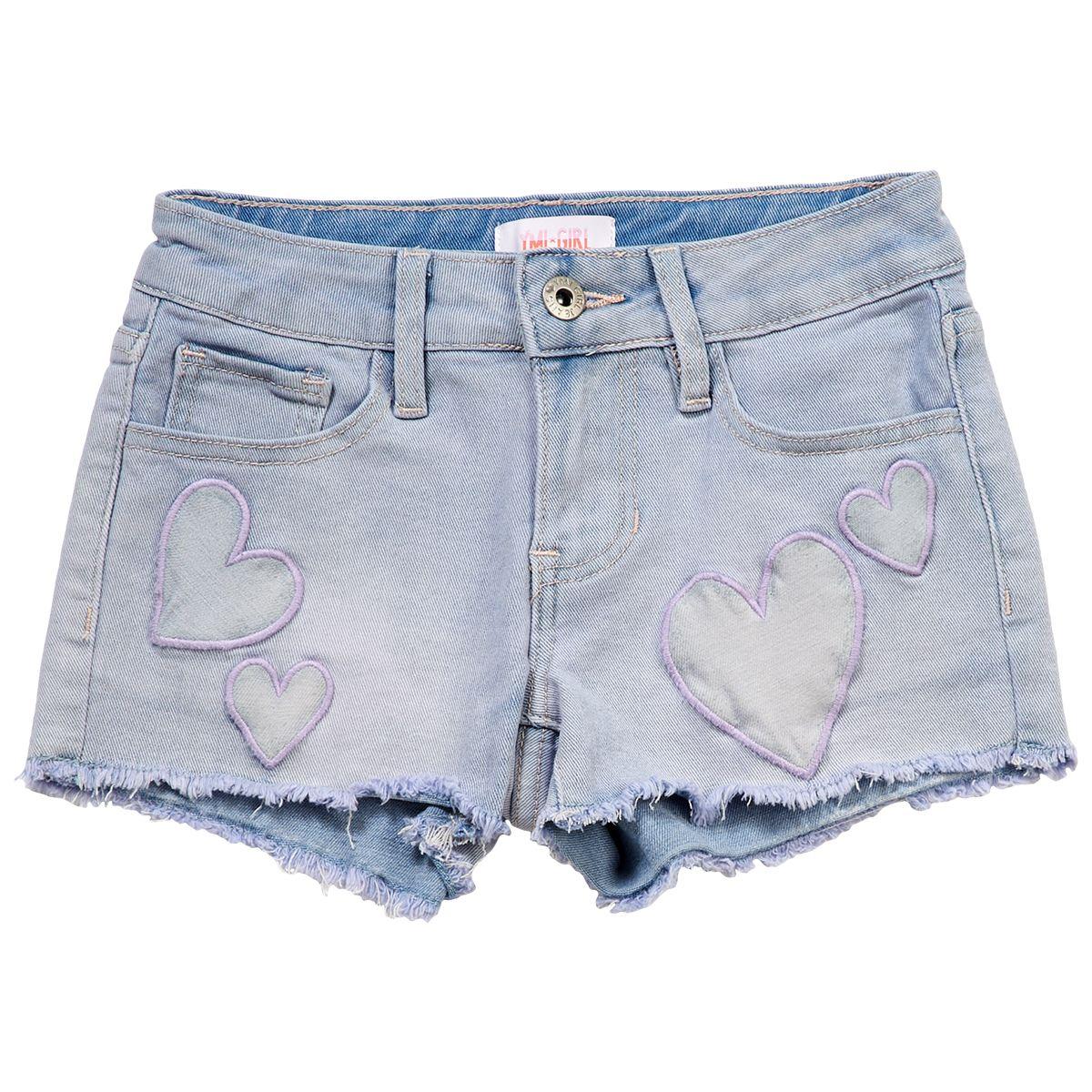 Click here for Girls (7-14) YMI(R) Heart Appliques Denim Shorts prices