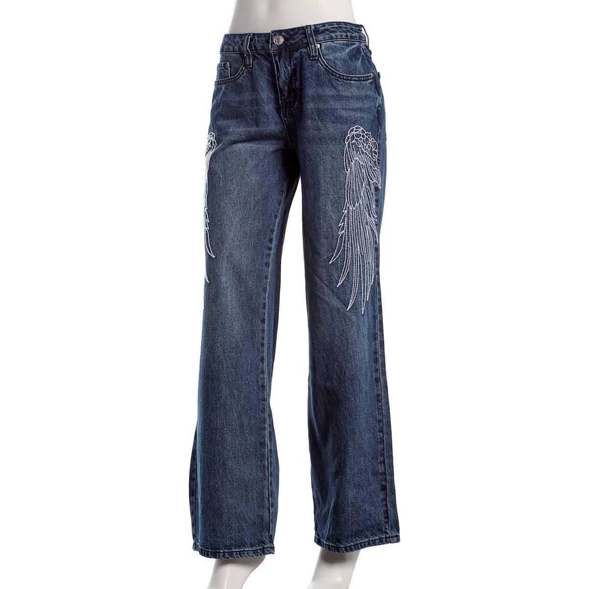Click here for Juniors YMI(R) Britney Fit Wide Leg Wing Embroider... prices