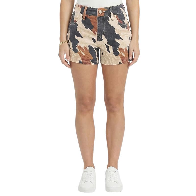 Click here for Juniors YMI(R) Bull Denim Mid Rise Printed Shorts-... prices