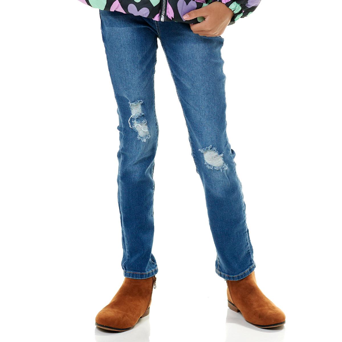 Click here for Girls (7-14) YMI(R) Ripped Eco-Friendly Skinny Jea... prices