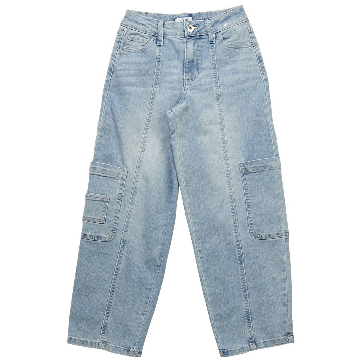 Click here for Girls (7-14) YMI(R) Front Seam Cargo Barrel Jeans prices