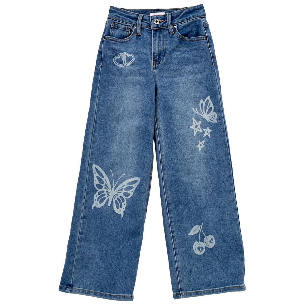 Click here for Girls (7-14) YMI(R) Wide Leg Tattoo Print Jean prices