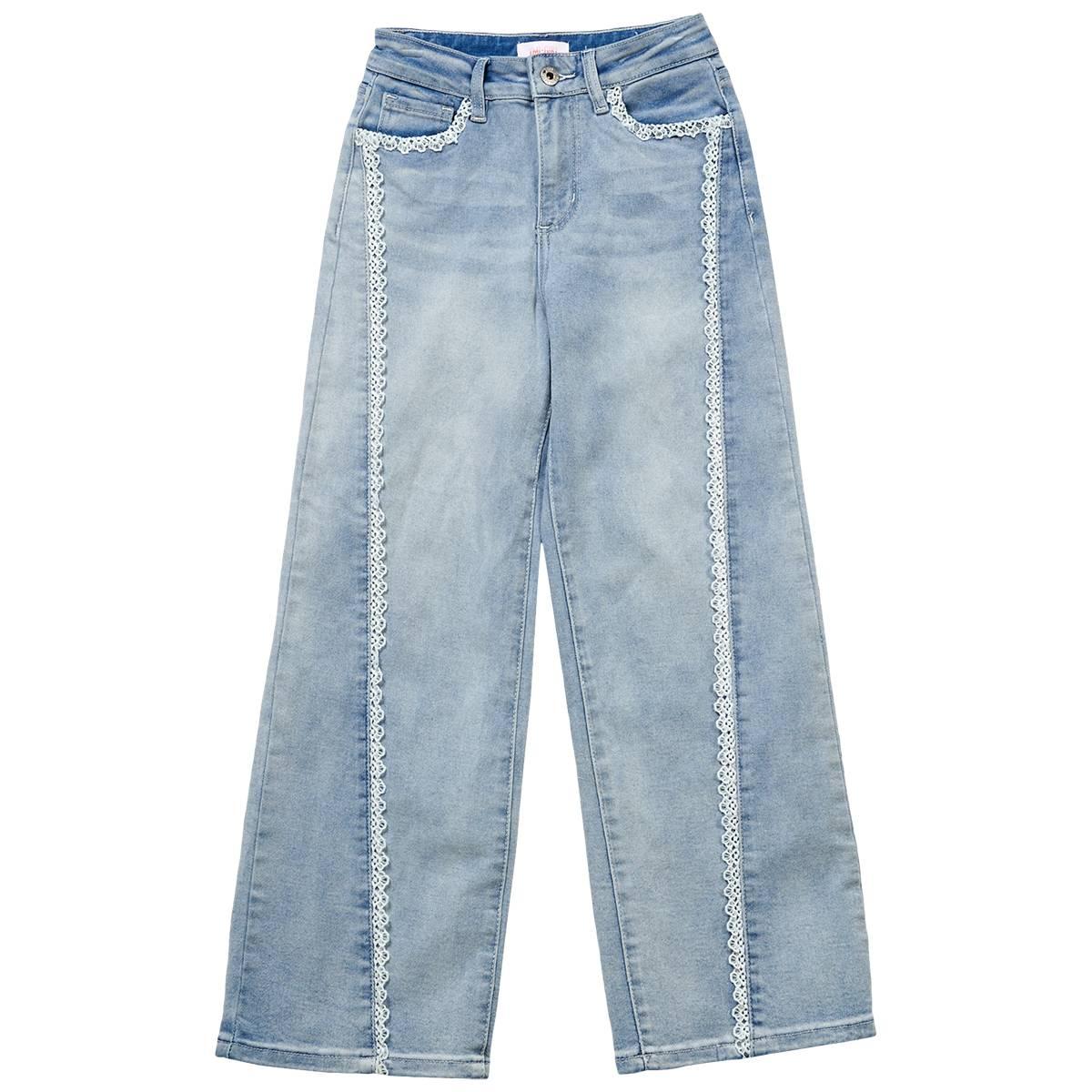 Click here for Girls (7-14) YMI(R) Lace Trim Wide Leg Jeans prices