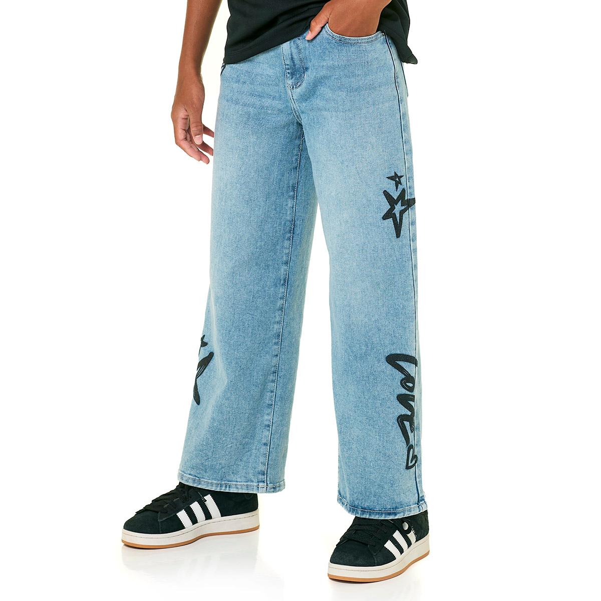 Click here for Girls (7-14) YMI(R) Graffiti Wide Leg Jeans prices