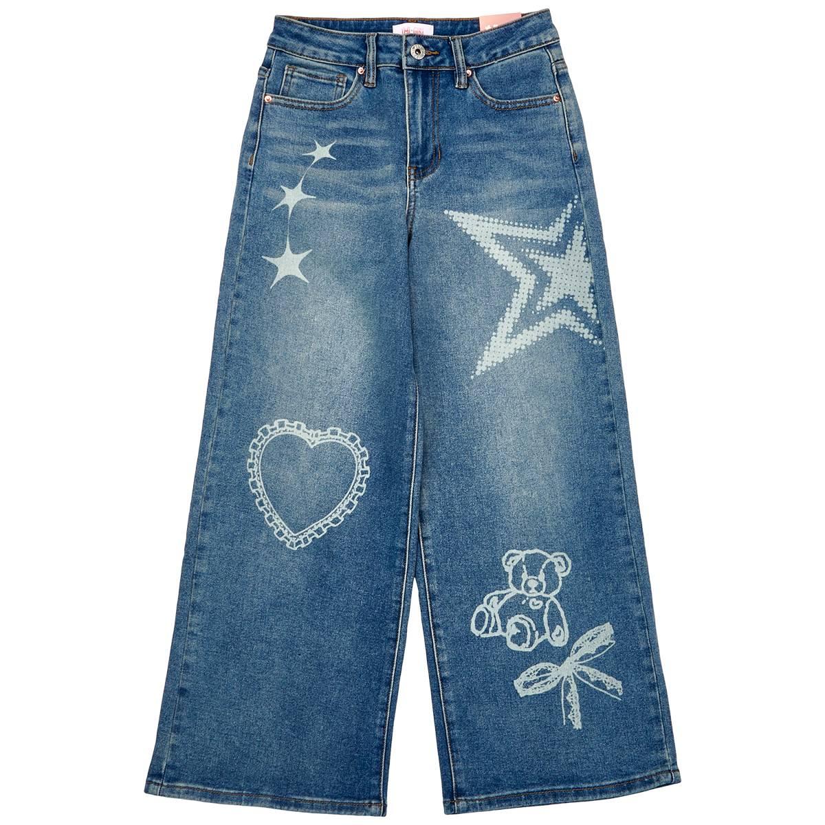 Click here for Girls (7-14) YMI(R) Tattoo Print Wide Leg Jeans prices