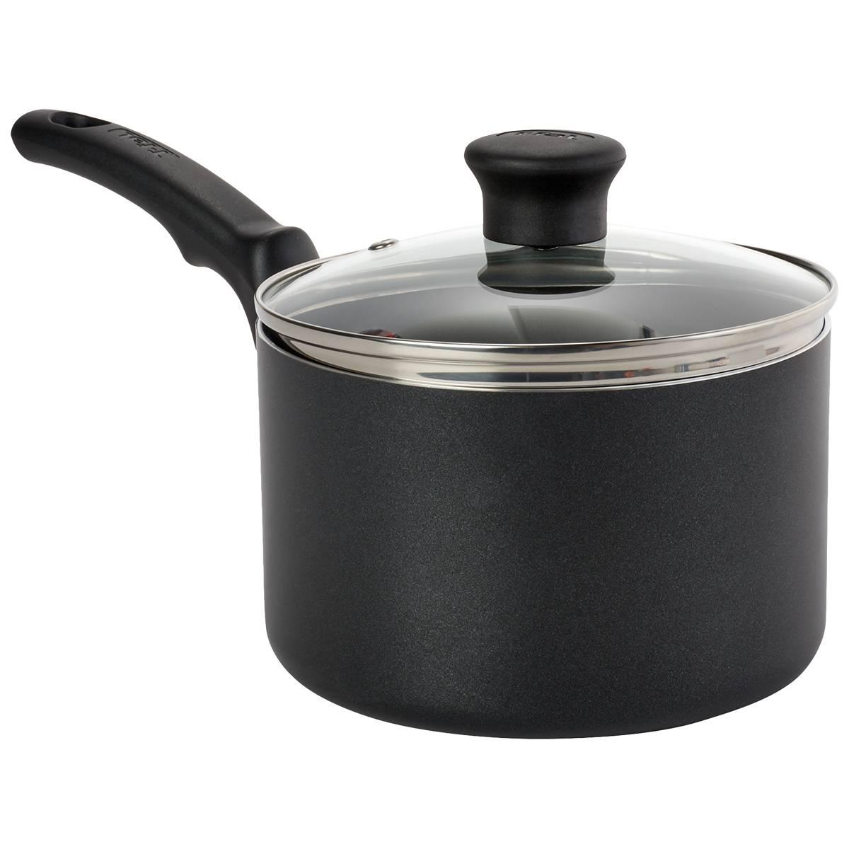 T-Fal(R) Essentials 3qt. Black Sauce Pan with Lid