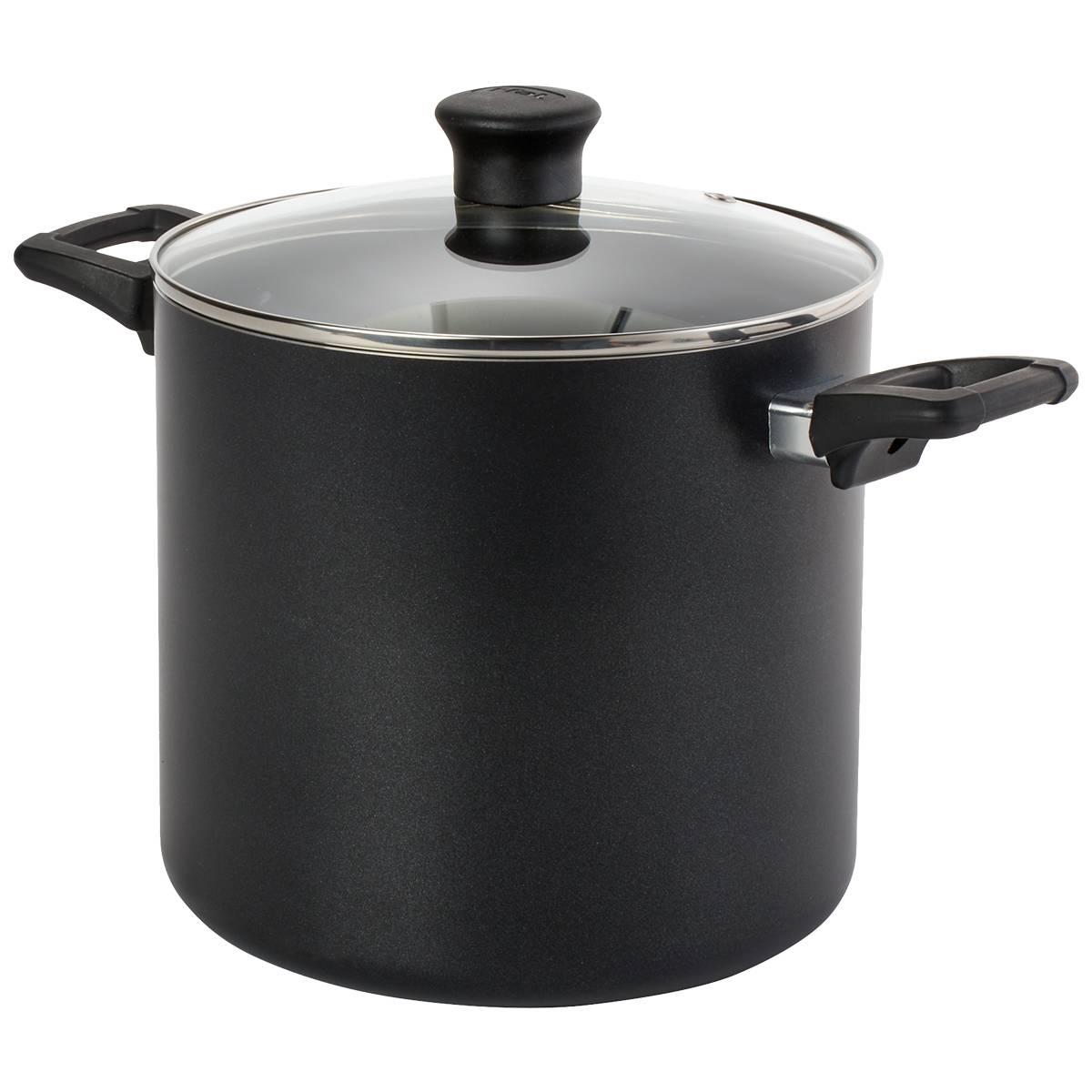 T-Fal(R) Essentials 8qt. Black Stockpot with Lid