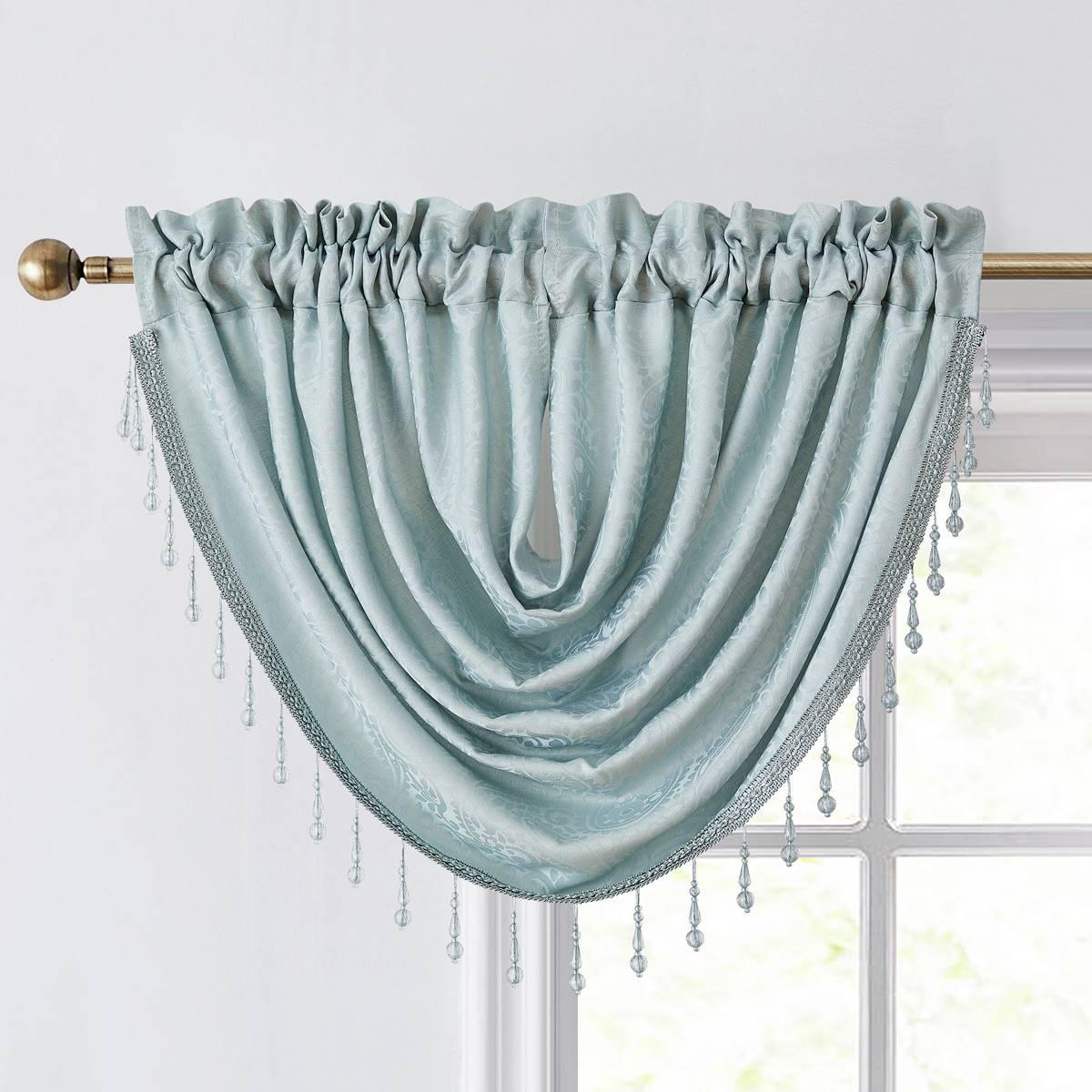Click here for Emily Jacquard Waterfall Beaded Valance prices