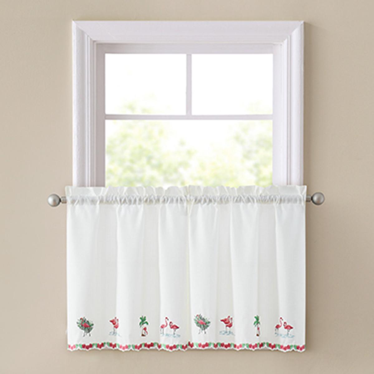 Click here for Flamingo Embroidered Tier Curtains prices