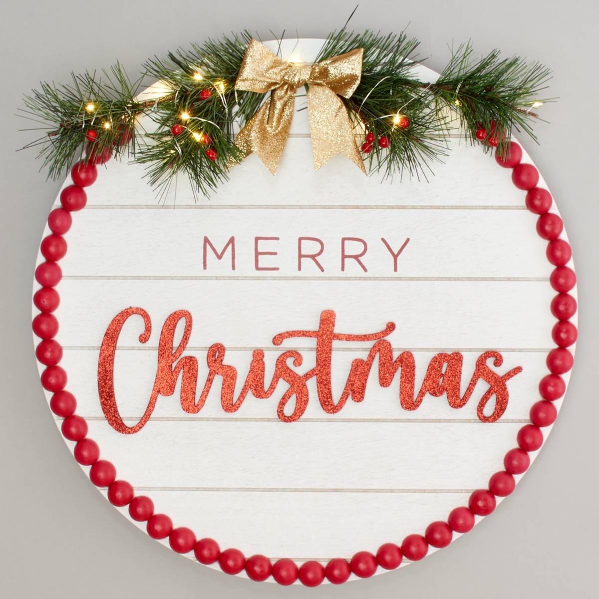 Click here for New View Merry Christmas Round LED Greenery prices