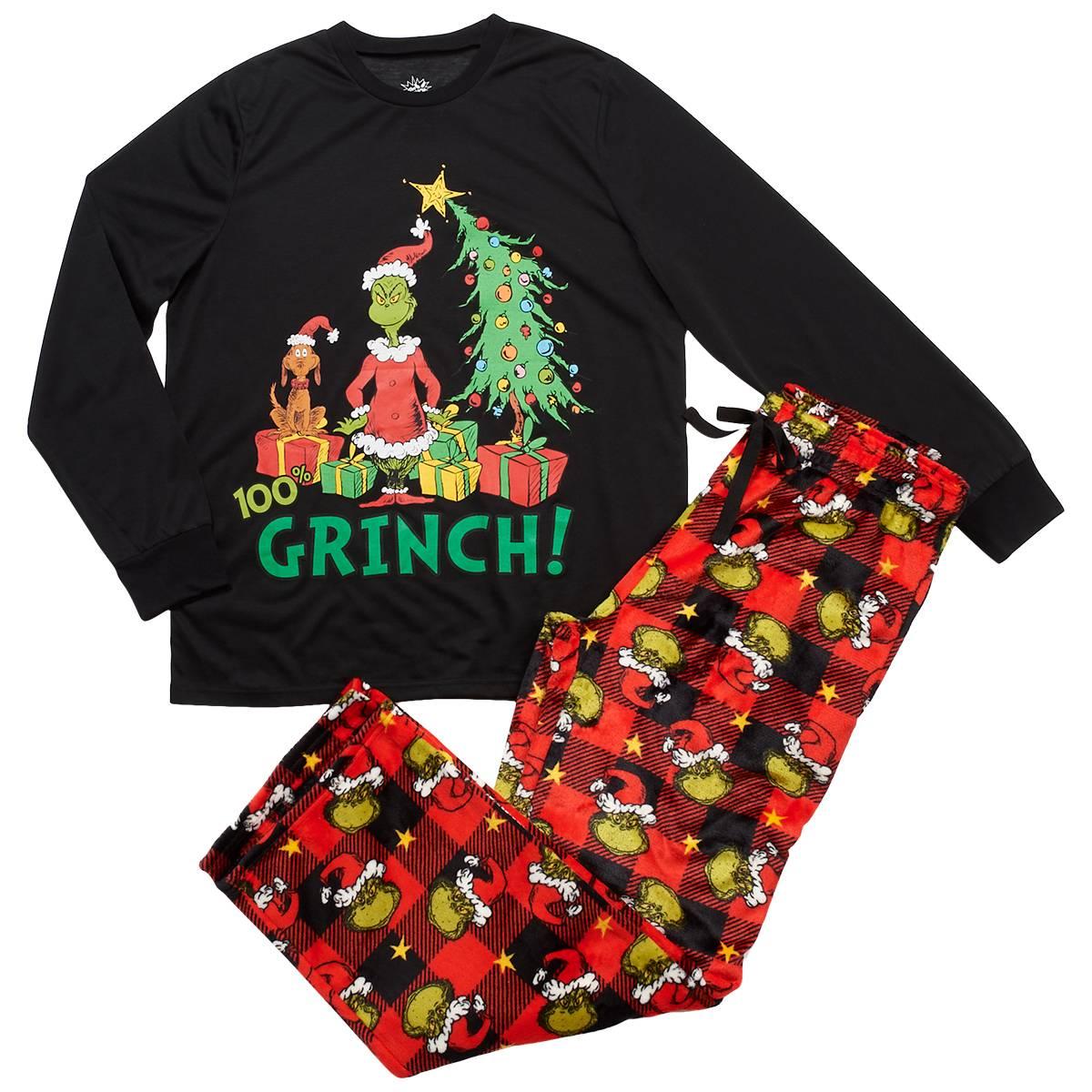 Click here for Mens Holiday Traditions Grinch Plaid Pajama Set prices