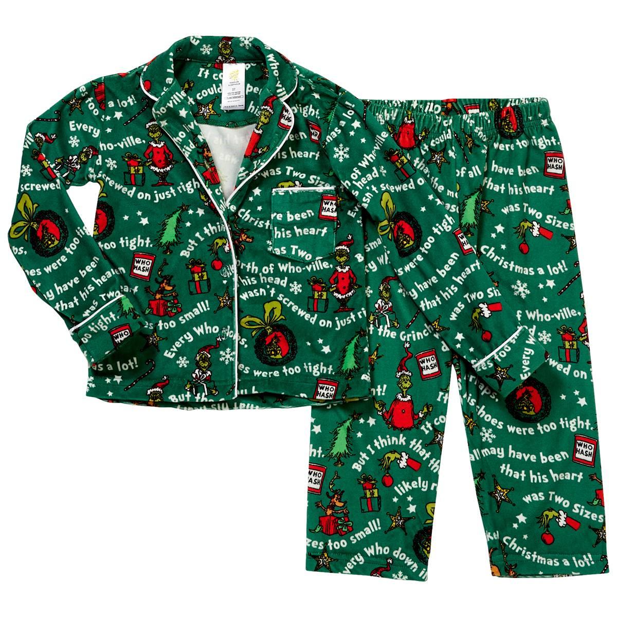 Click here for Toddler Holiday Traditions Long Sleeve Grinch Paja... prices