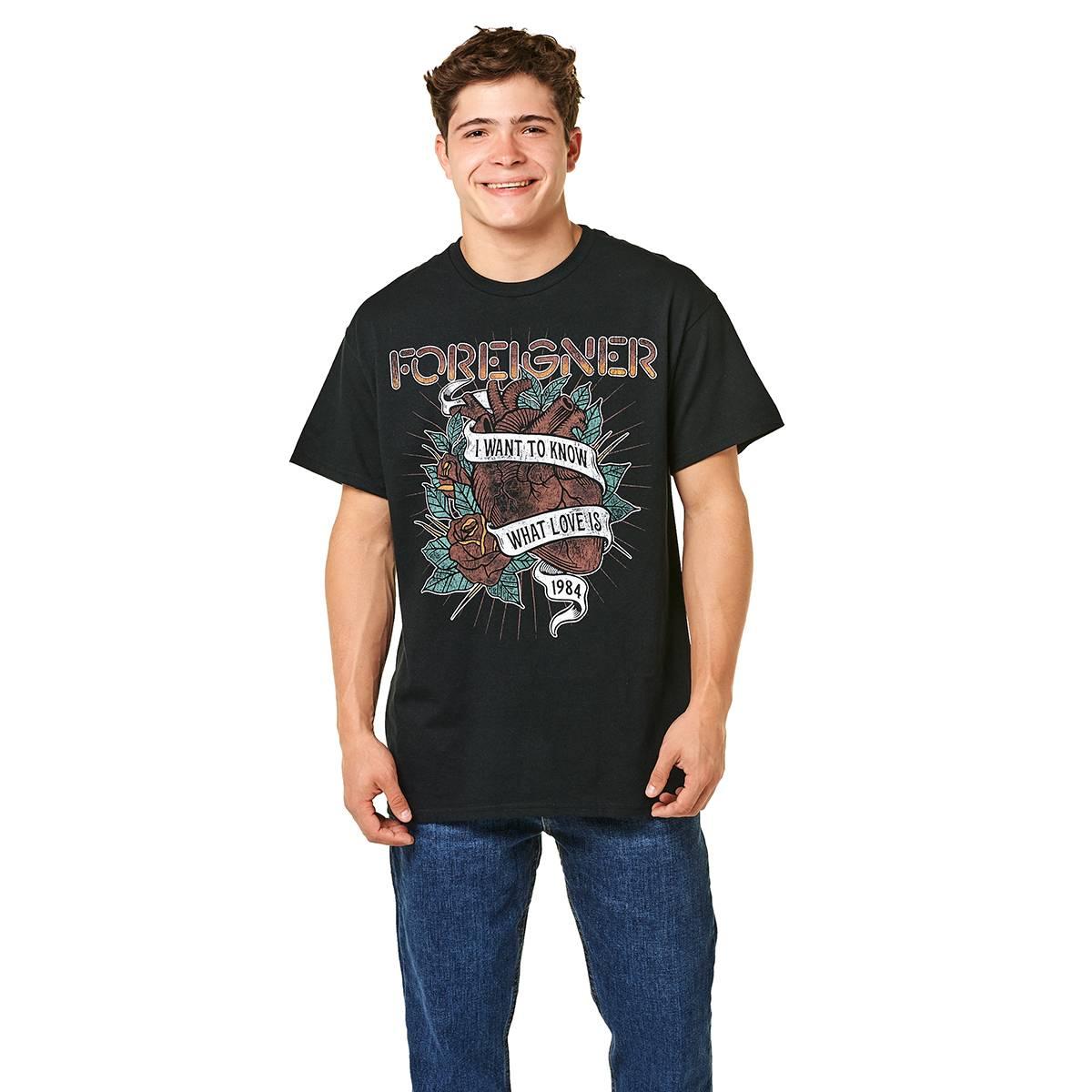 Click here for Young Mens Foreigner Short Sleeve Graphic Tee prices