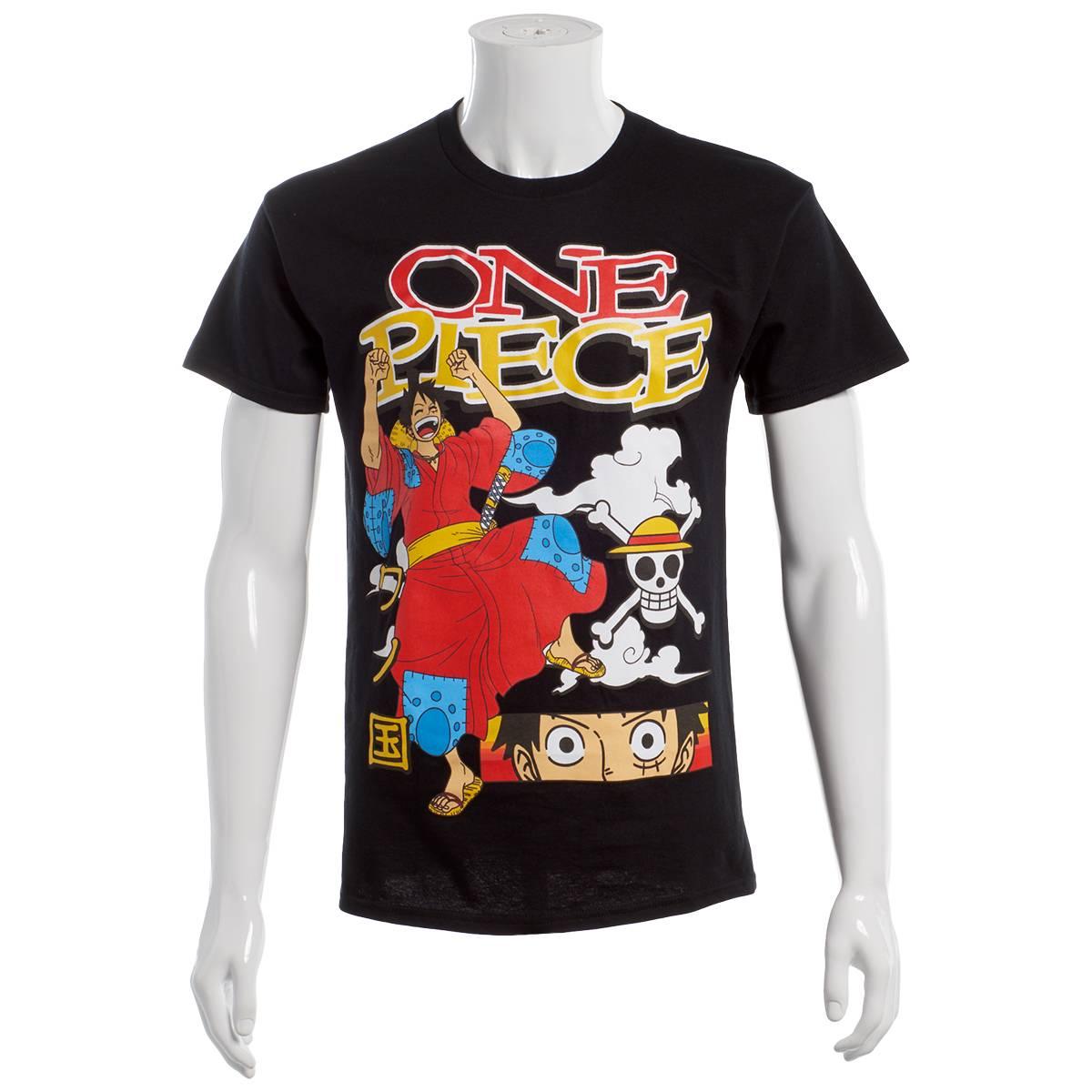 Click here for Young Mens One Piece Luffy Lets Go Short Sleeve Gr... prices