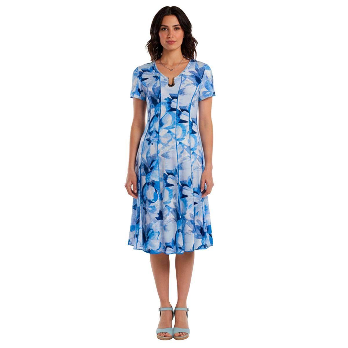 Click here for Womens Sami & Jo Short Sleeve Floral Horseshoe Nec... prices