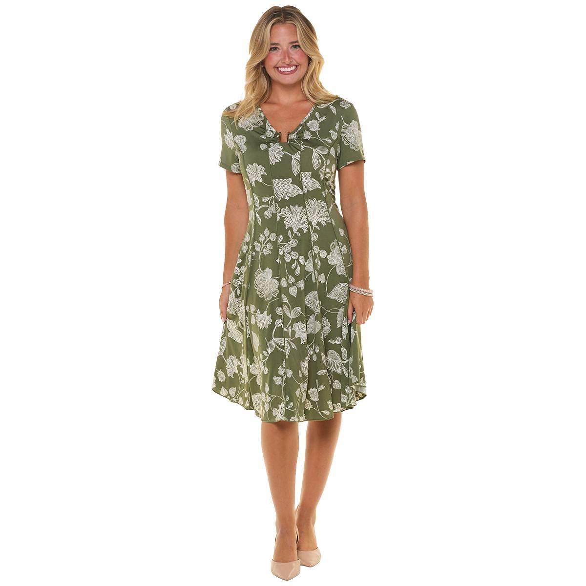 Click here for Womens Sami & Jo Short Sleeve Floral Hardware Neck... prices