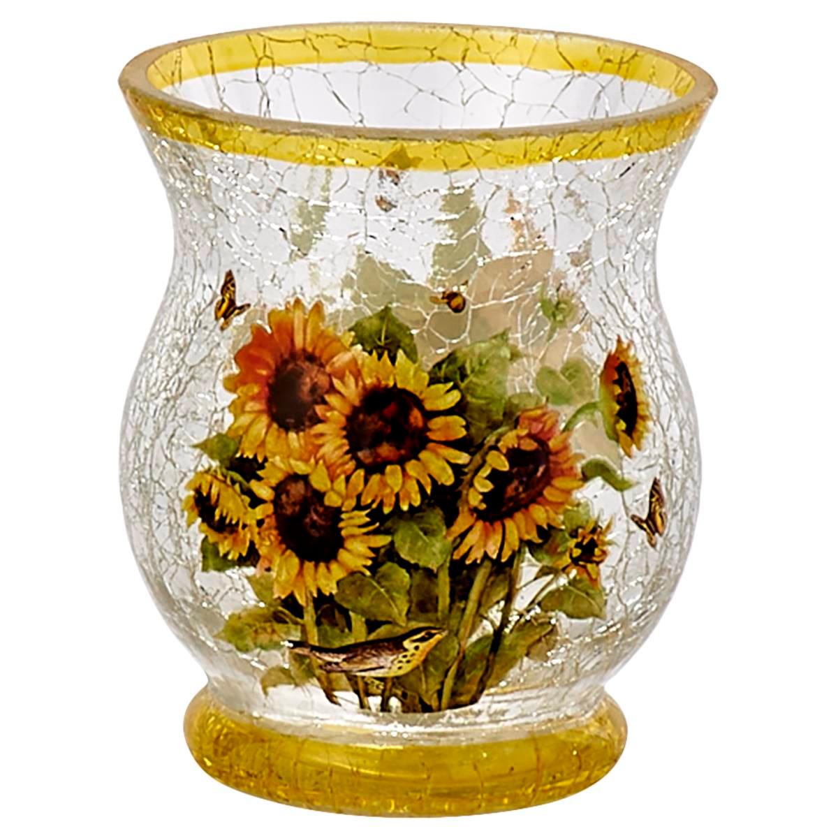 Click here for Transpac Sunflower Crackle Votive Candleholder prices
