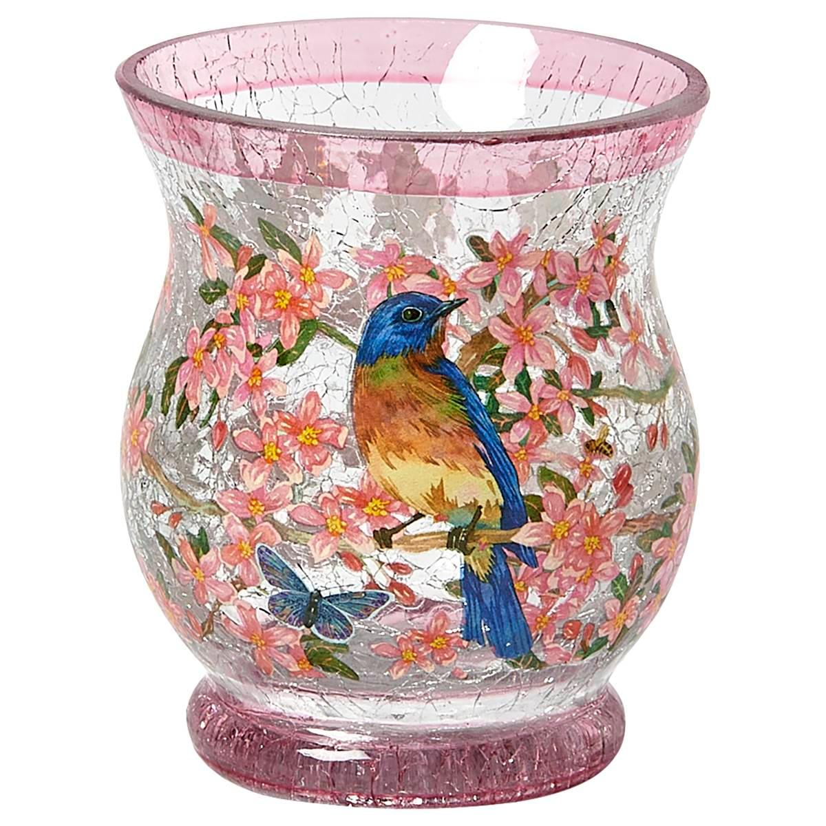 Click here for Transpac Pink & Blue Bird Crackle Votive prices