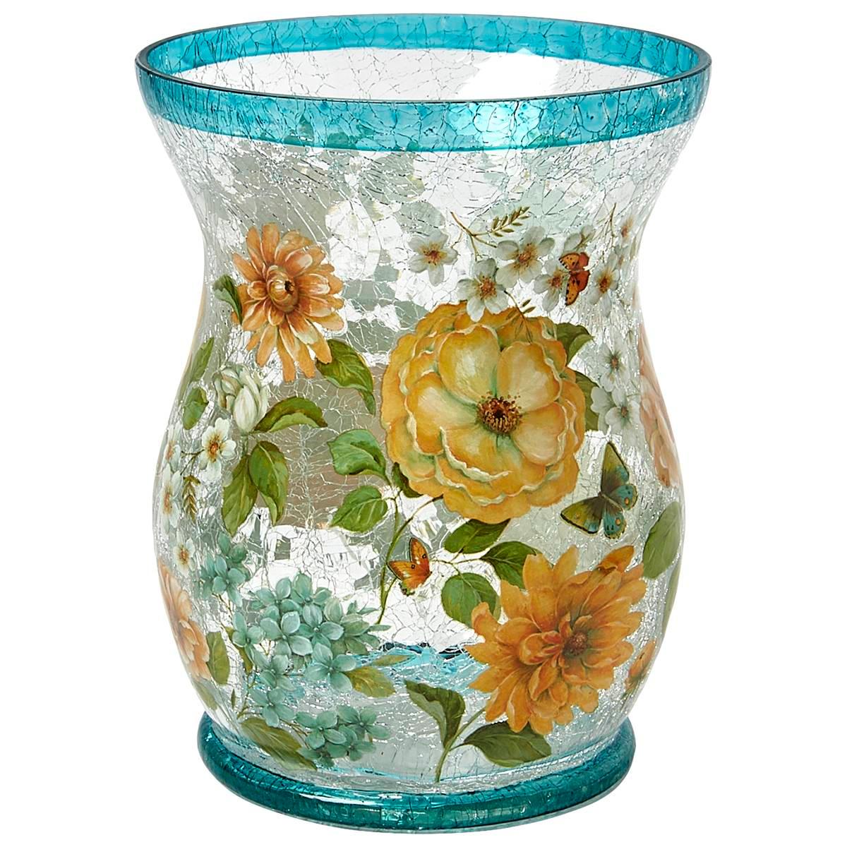 Click here for Transpac Blue Multi-Flower Crackle Hurricane prices