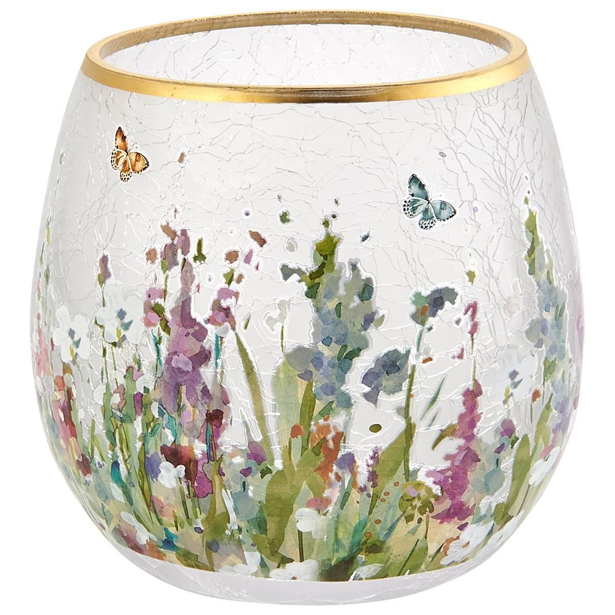 Click here for Transpac Wildflower Crackle Candle Holder prices