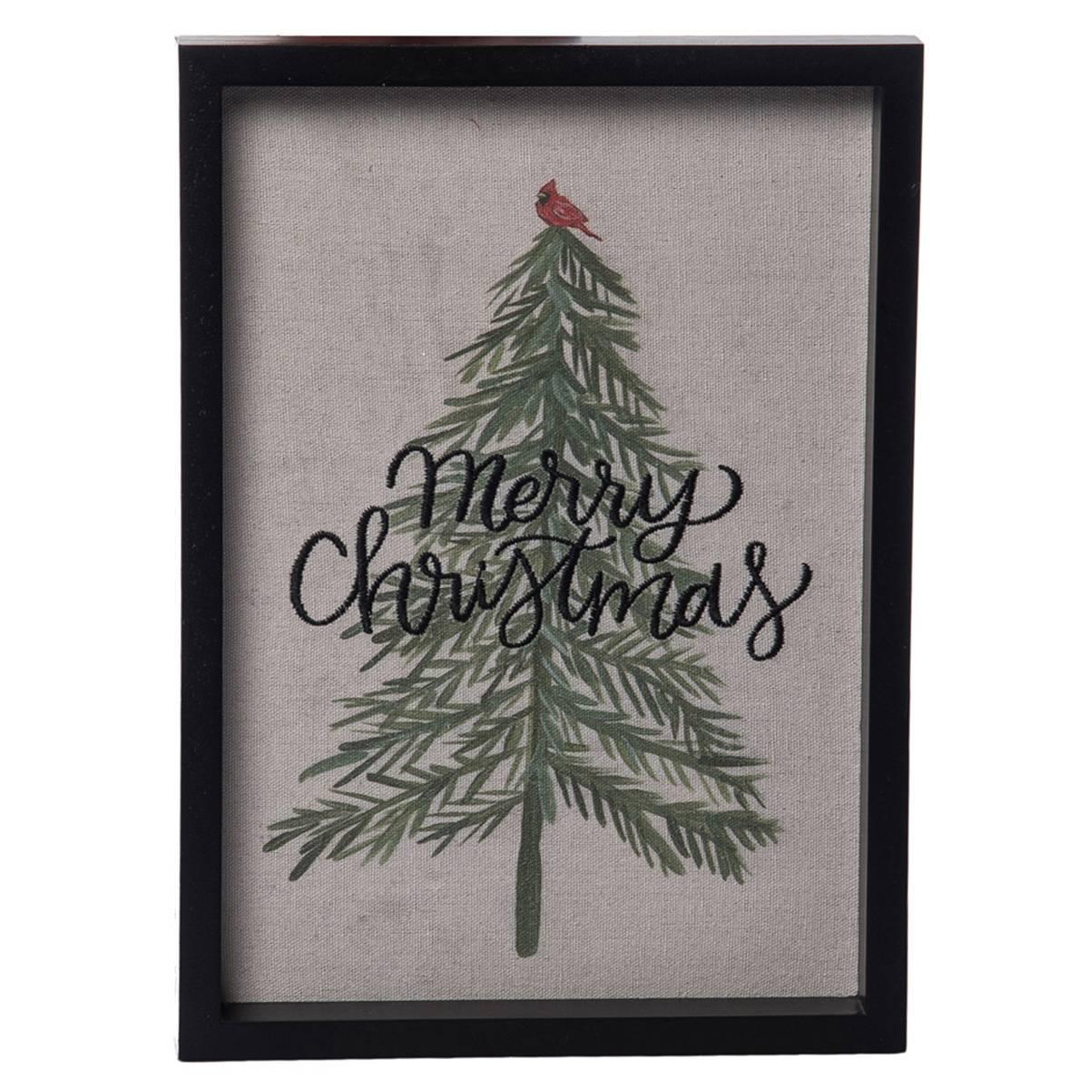 Click here for Transpac Fabric Framed Print Embroidered Tree Merr... prices