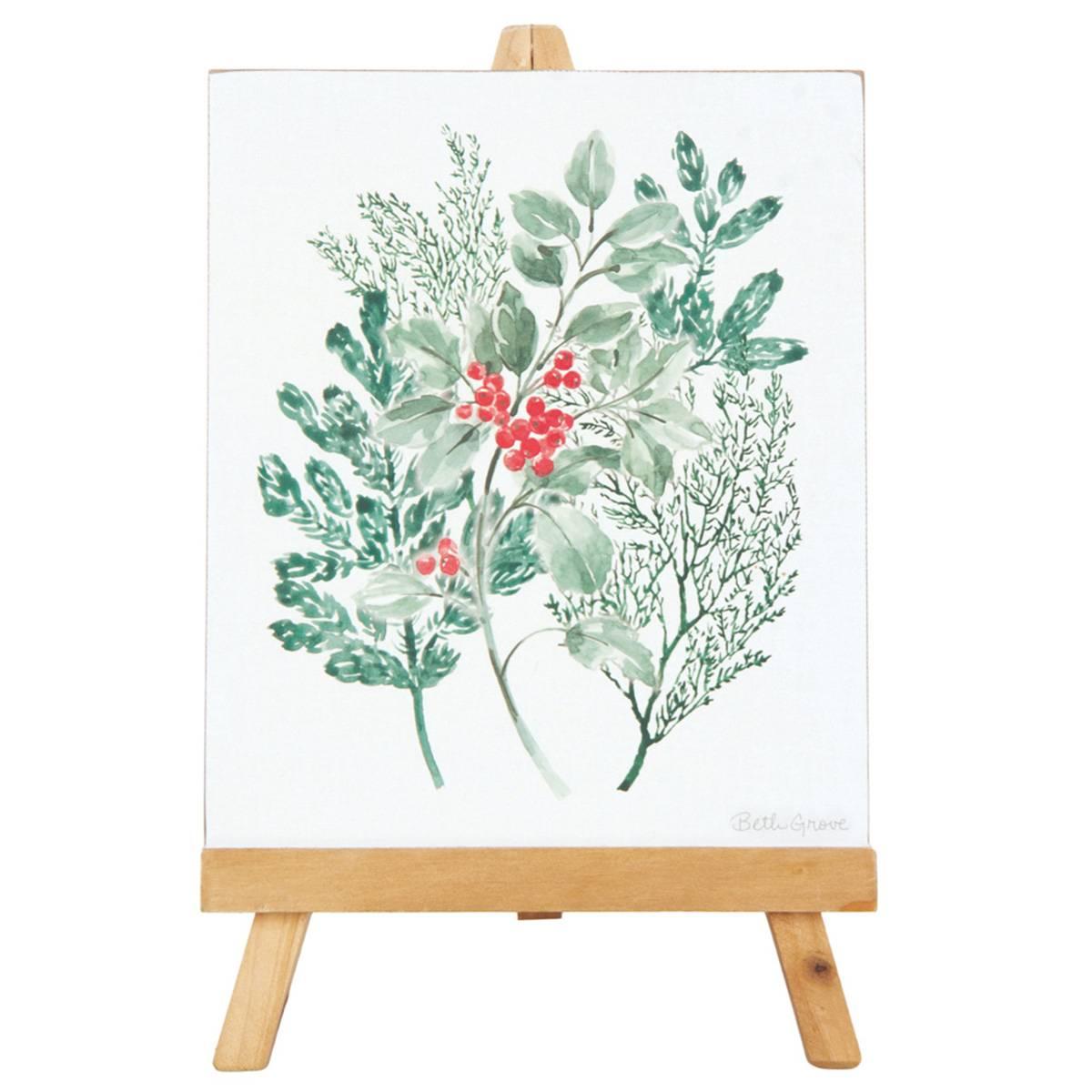 Click here for Transpac Easel with Holiday Branch Canvas prices