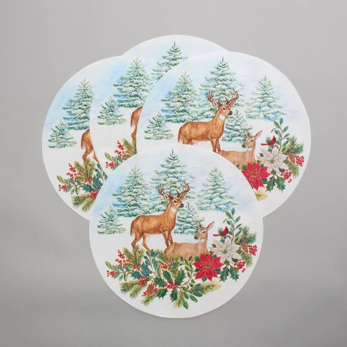 Click here for Snowy Deer Vinyl Placemats - Set of 4 prices