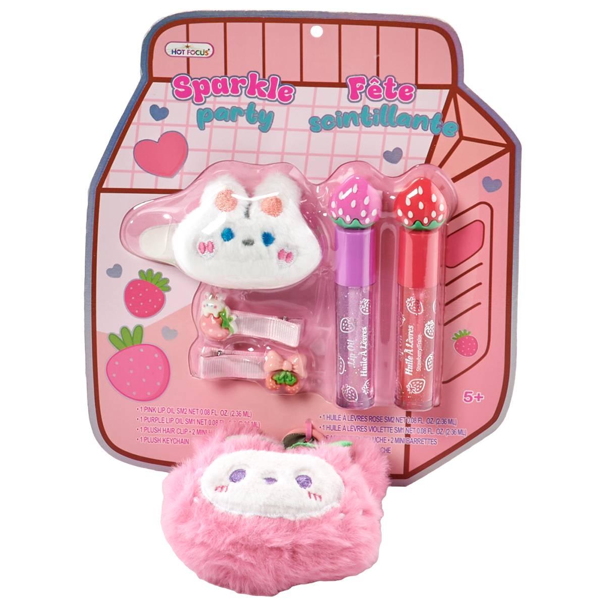 Click here for Girls Hot Focus Plush Strawberry Keychain& Lip Oil prices