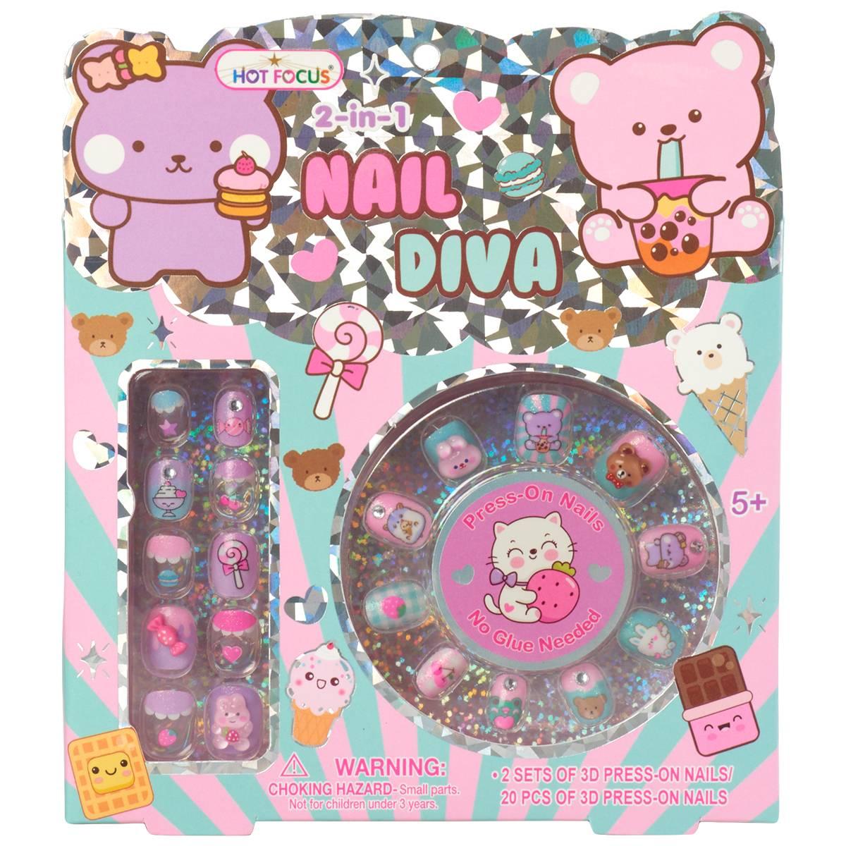 Click here for Girls Hot Focus(R) 20pc. Nail Diva Critter Press O... prices