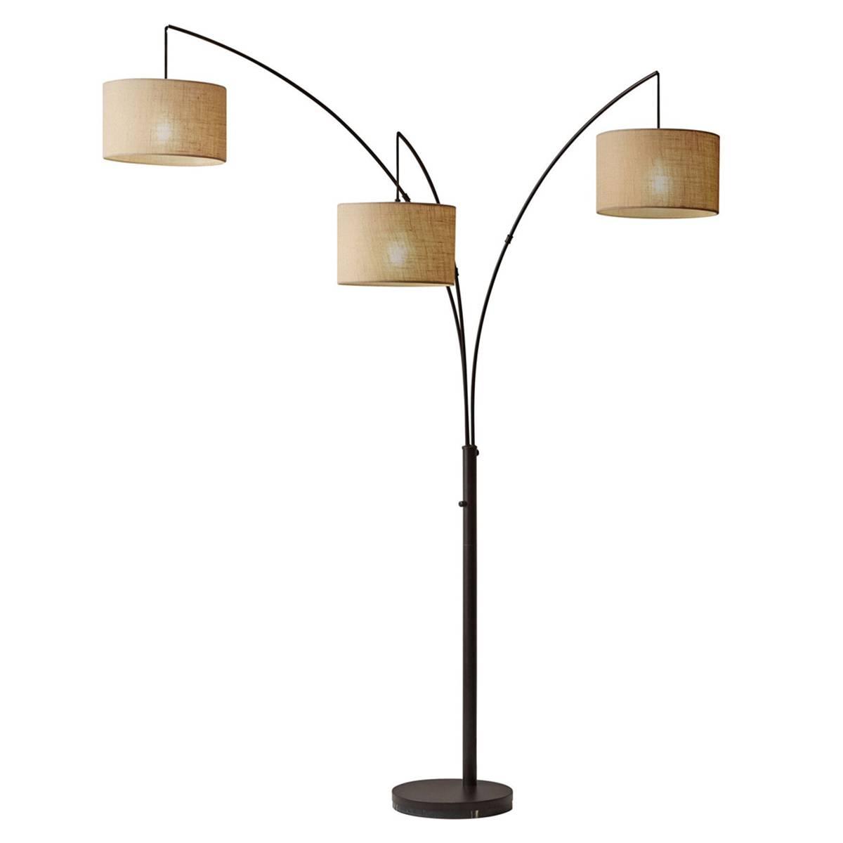 Adesso Trinity Arc Floor Lamp - Satin Steel