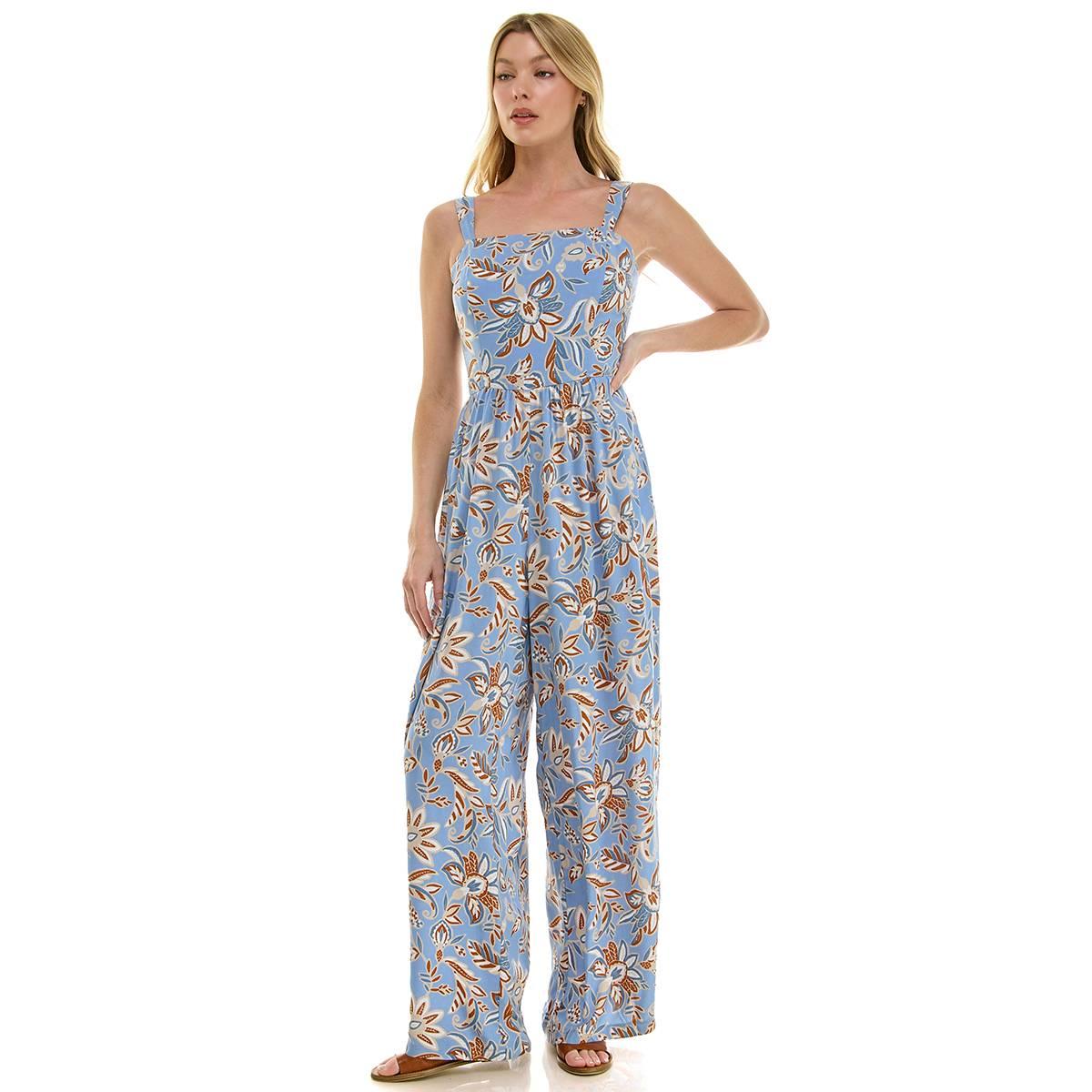 Click here for Womens Luxology Sleeveless Square Neck Floral Jump... prices
