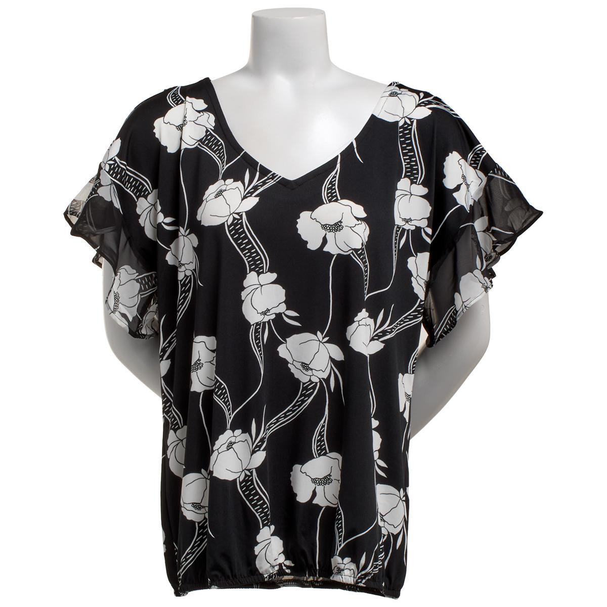 Click here for Womens Sara Michelle Flutter Sleeve Cold Shoulder... prices
