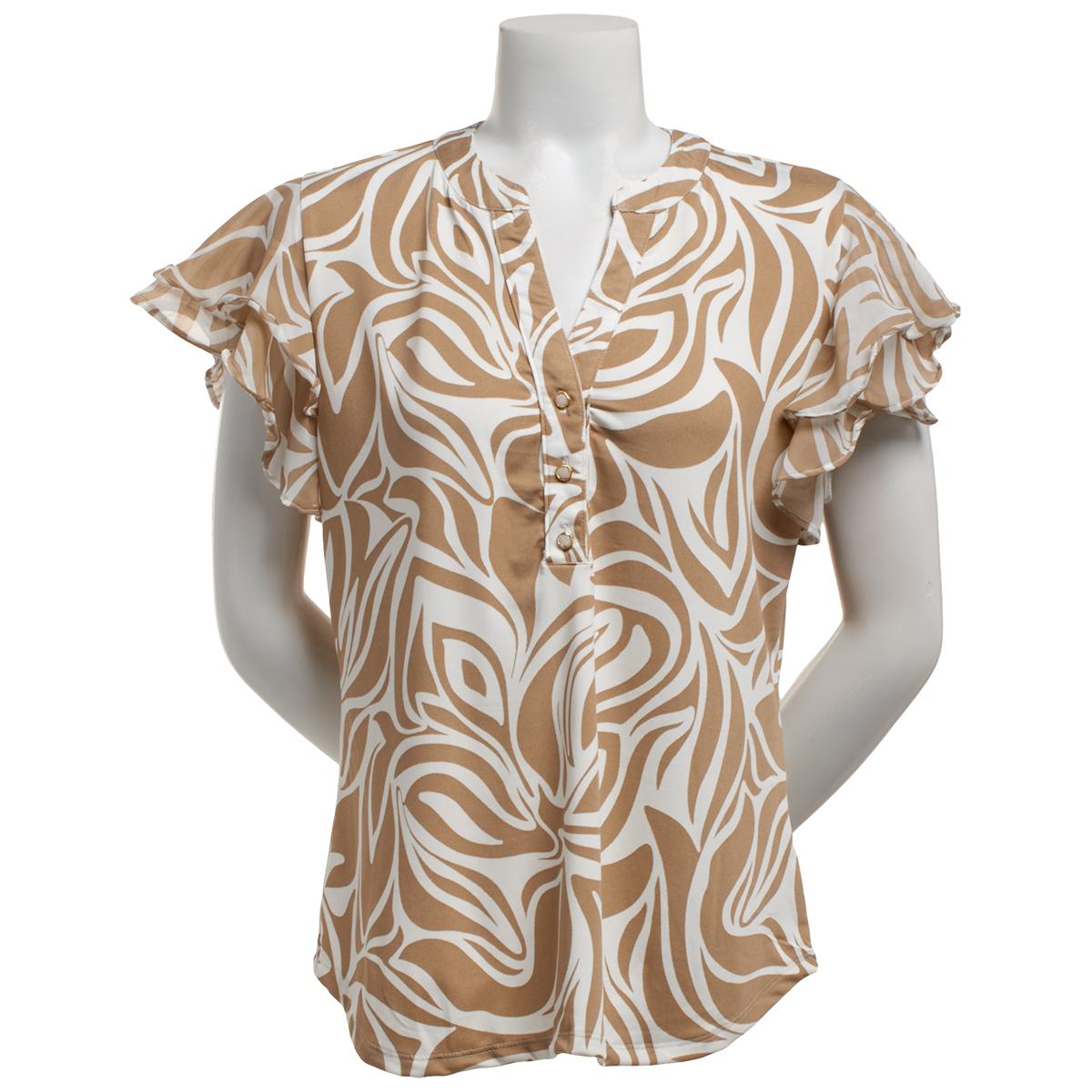 Click here for Womens Sara Michelle Short Flutter Sleeve Button F... prices