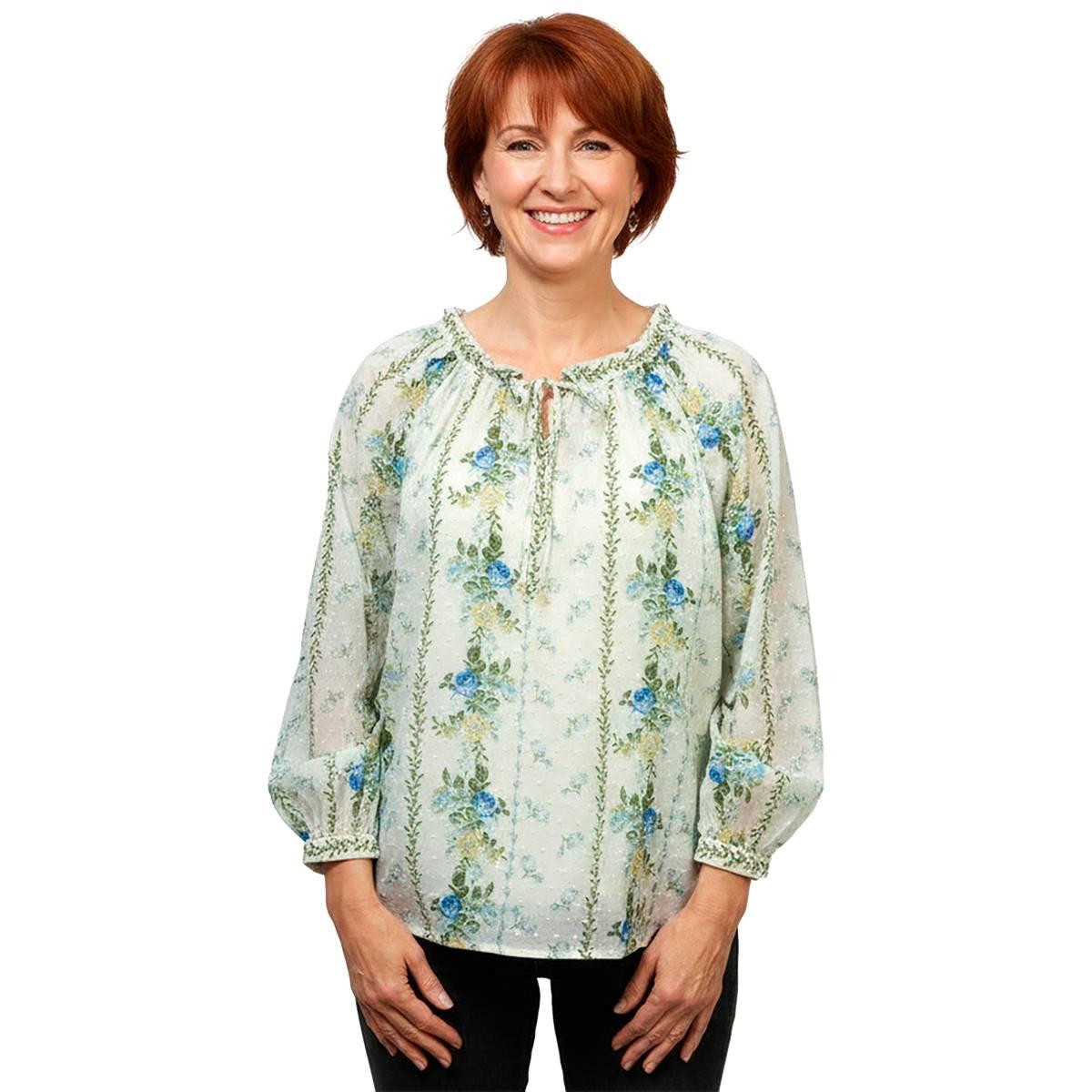 Click here for Womens Figueroa & Flower Long Sleeve Clip Dot Flor... prices