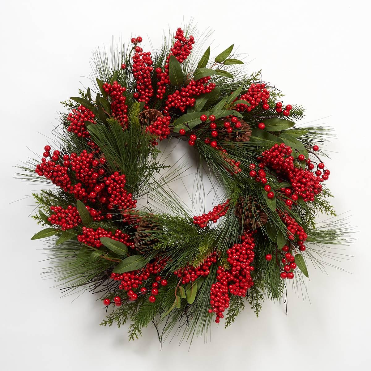 Click here for Pinecone Berry Wreath - 24in. prices