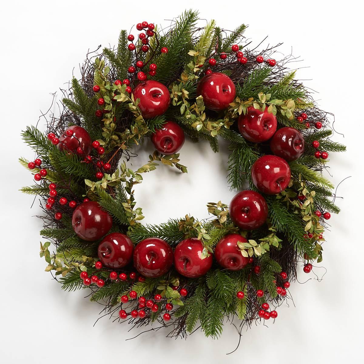 Click here for Apple Pine Wreath with Pinecones & Mix Greenery -... prices