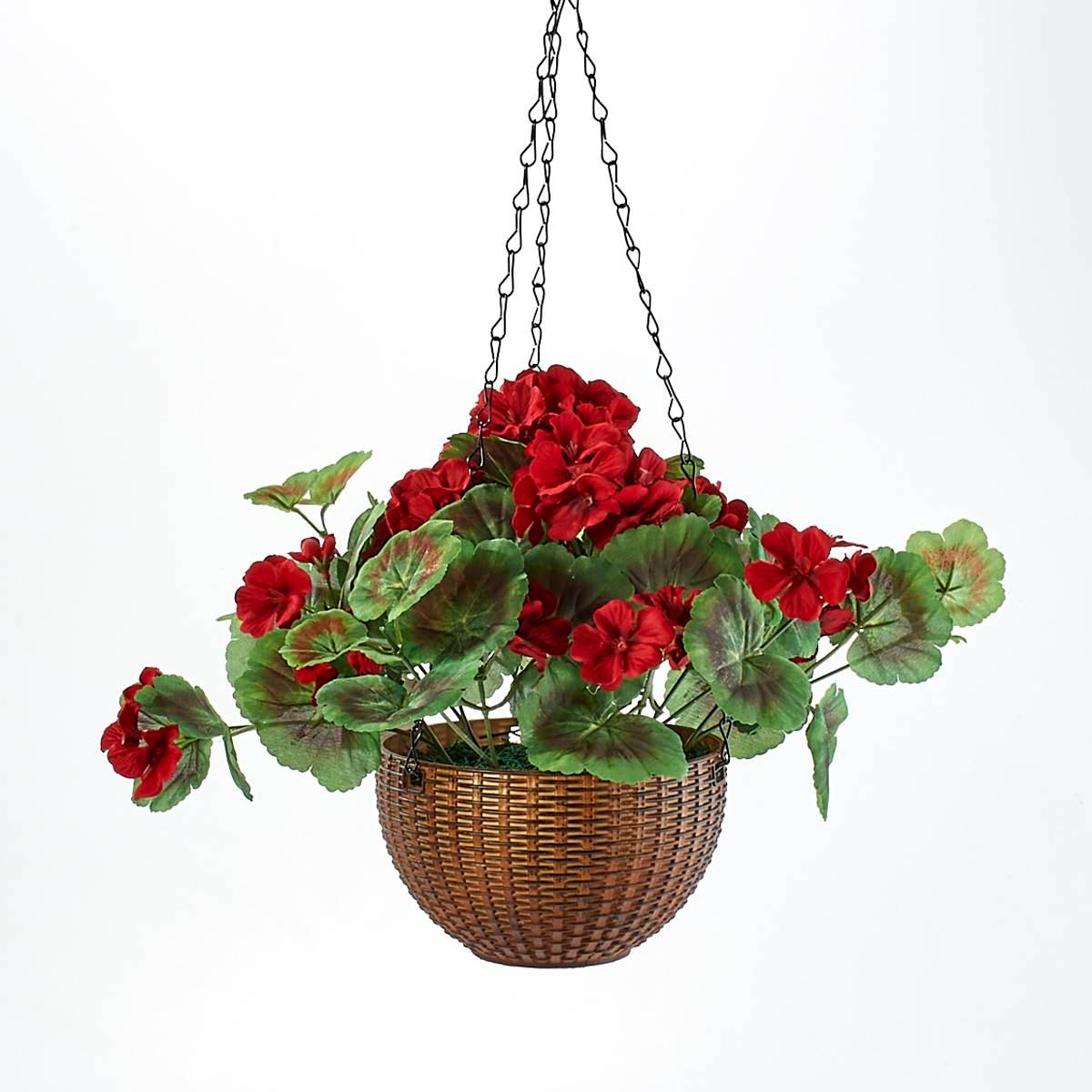 Click here for Artificial Geranium Hanging Basket prices
