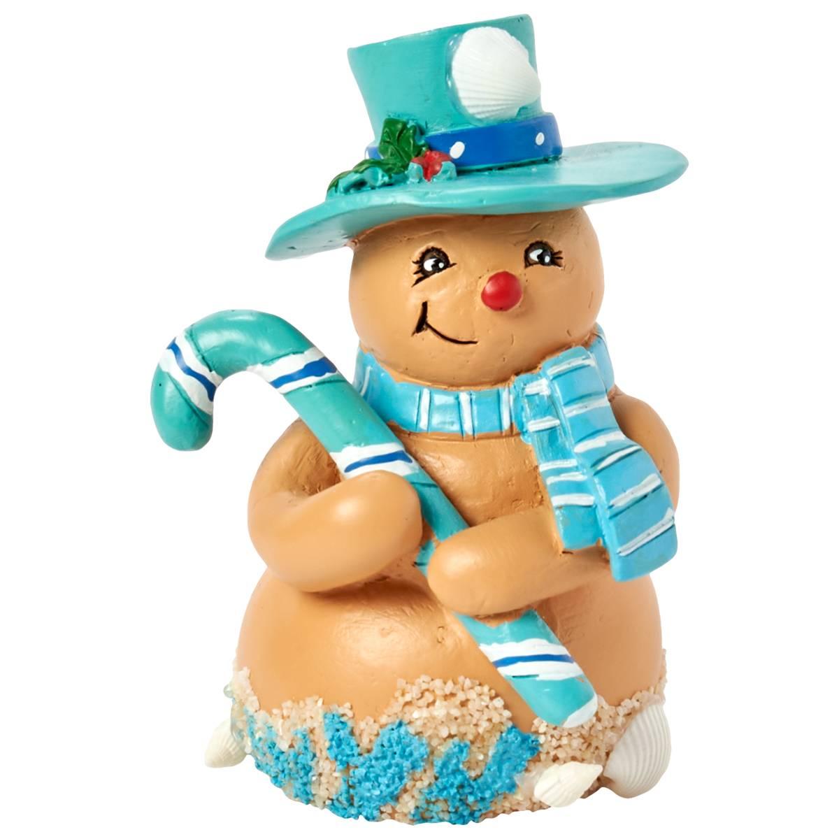 Click here for Resin Snowman Holding a Candy Cane Figurine prices