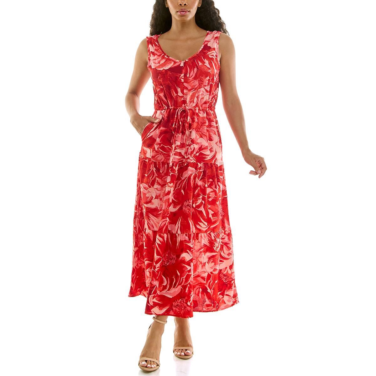 Click here for Womens Nina Leonard Sleeveless Drawstring Waist Fl... prices