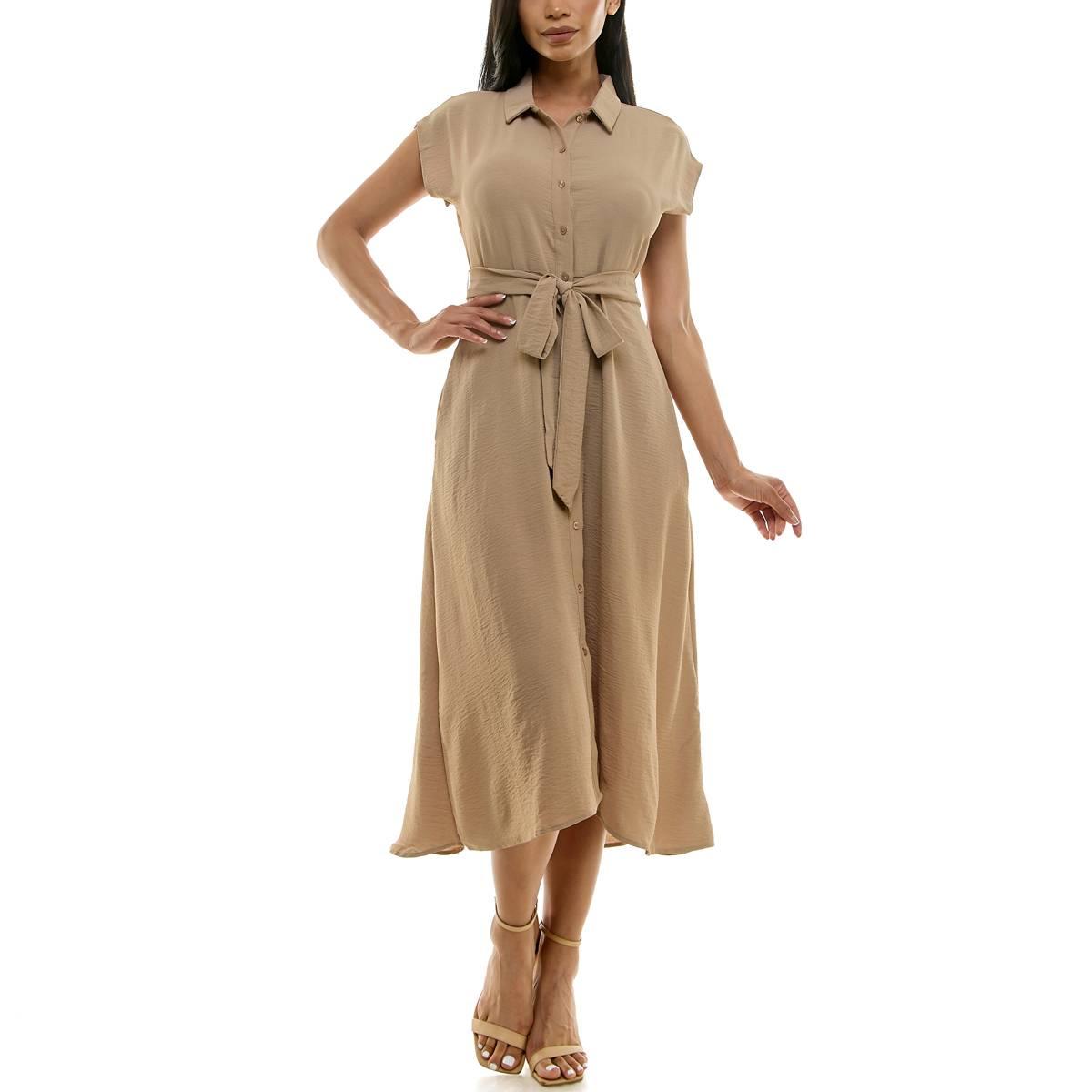 Click here for Womens Nina Leonard Short Sleeve Texture Wave Midi... prices