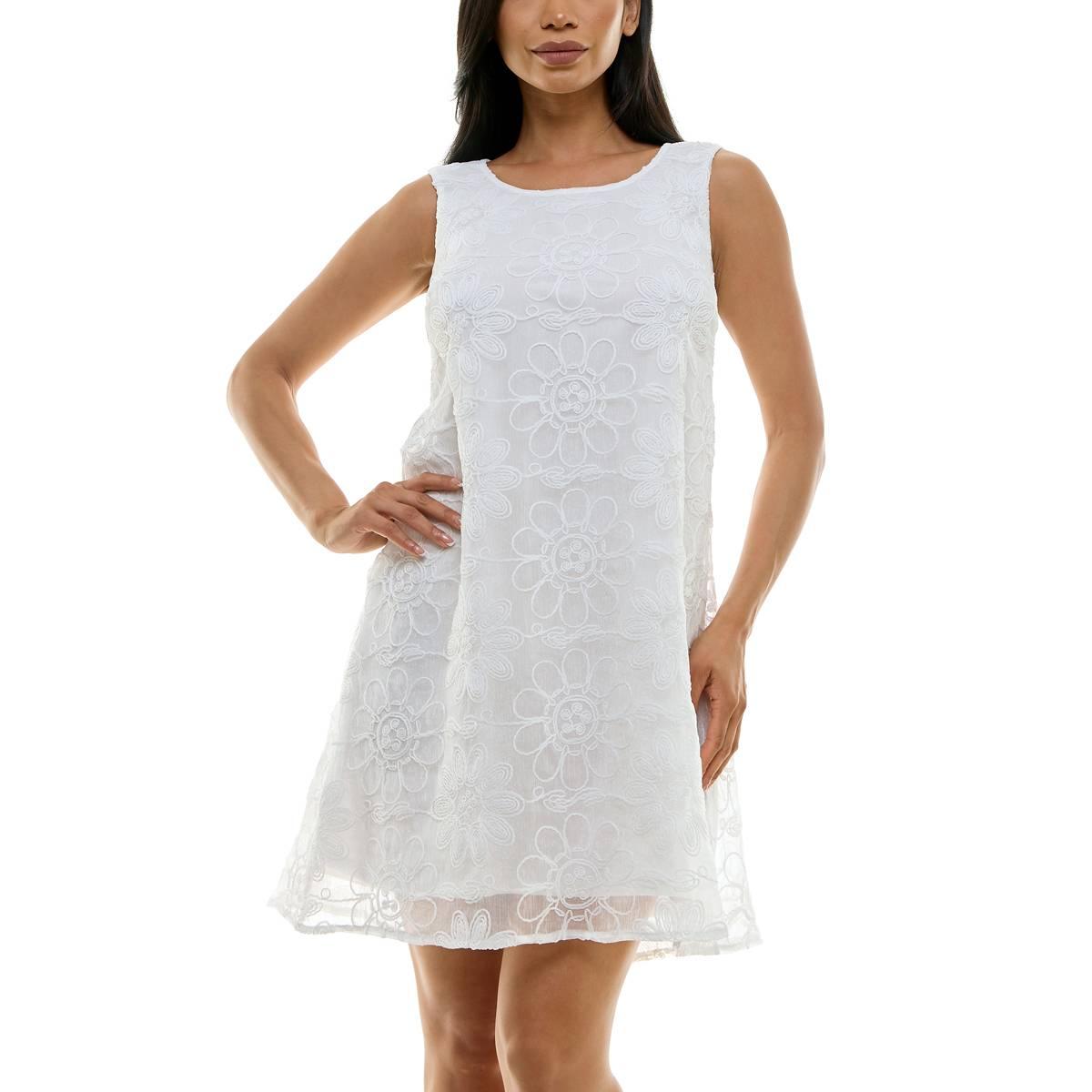 Click here for Womens Nina Leonard Sleeveless Floral Embroidered... prices