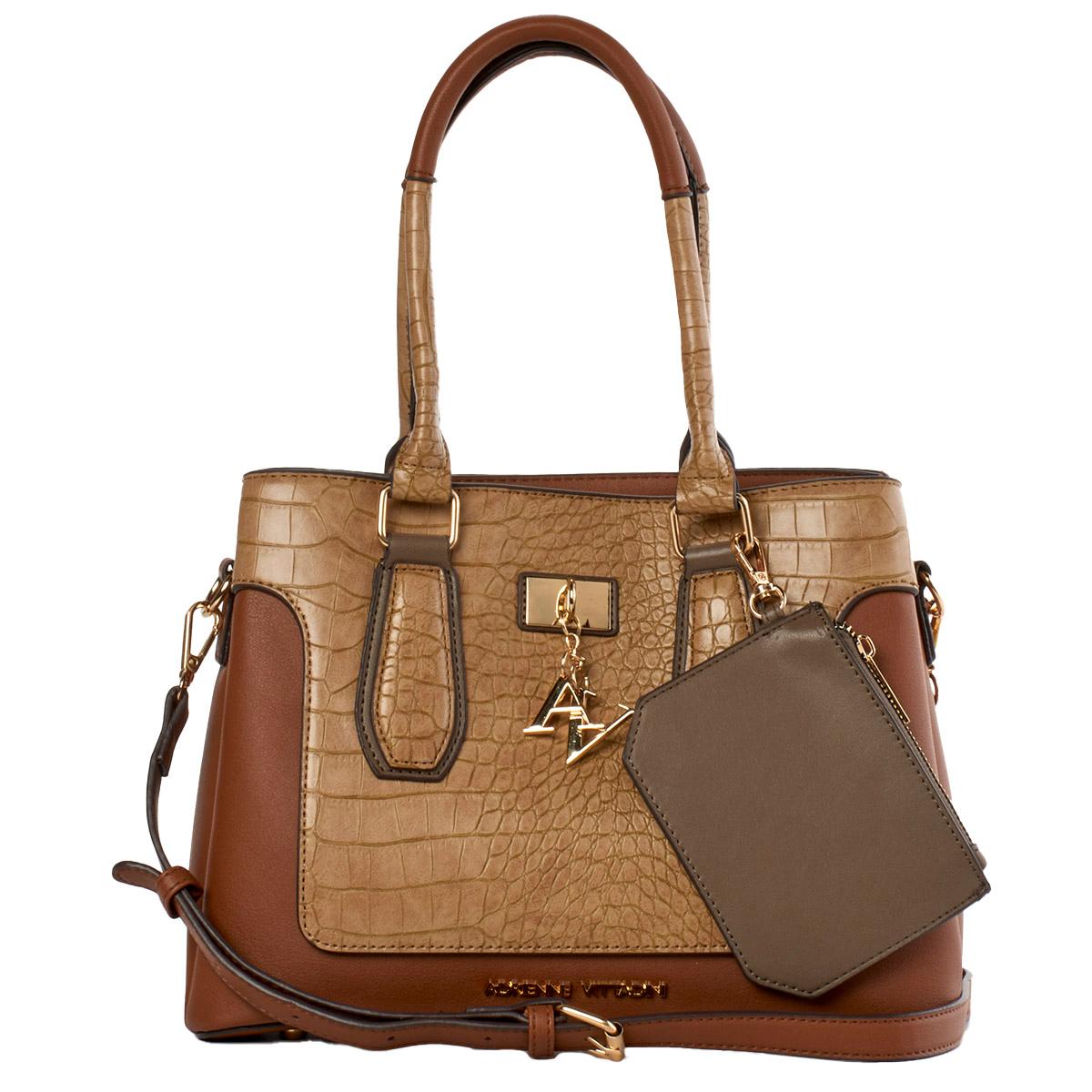 Click here for Adrienne Vittadini Cortland Croco Satchel w/Pouch prices